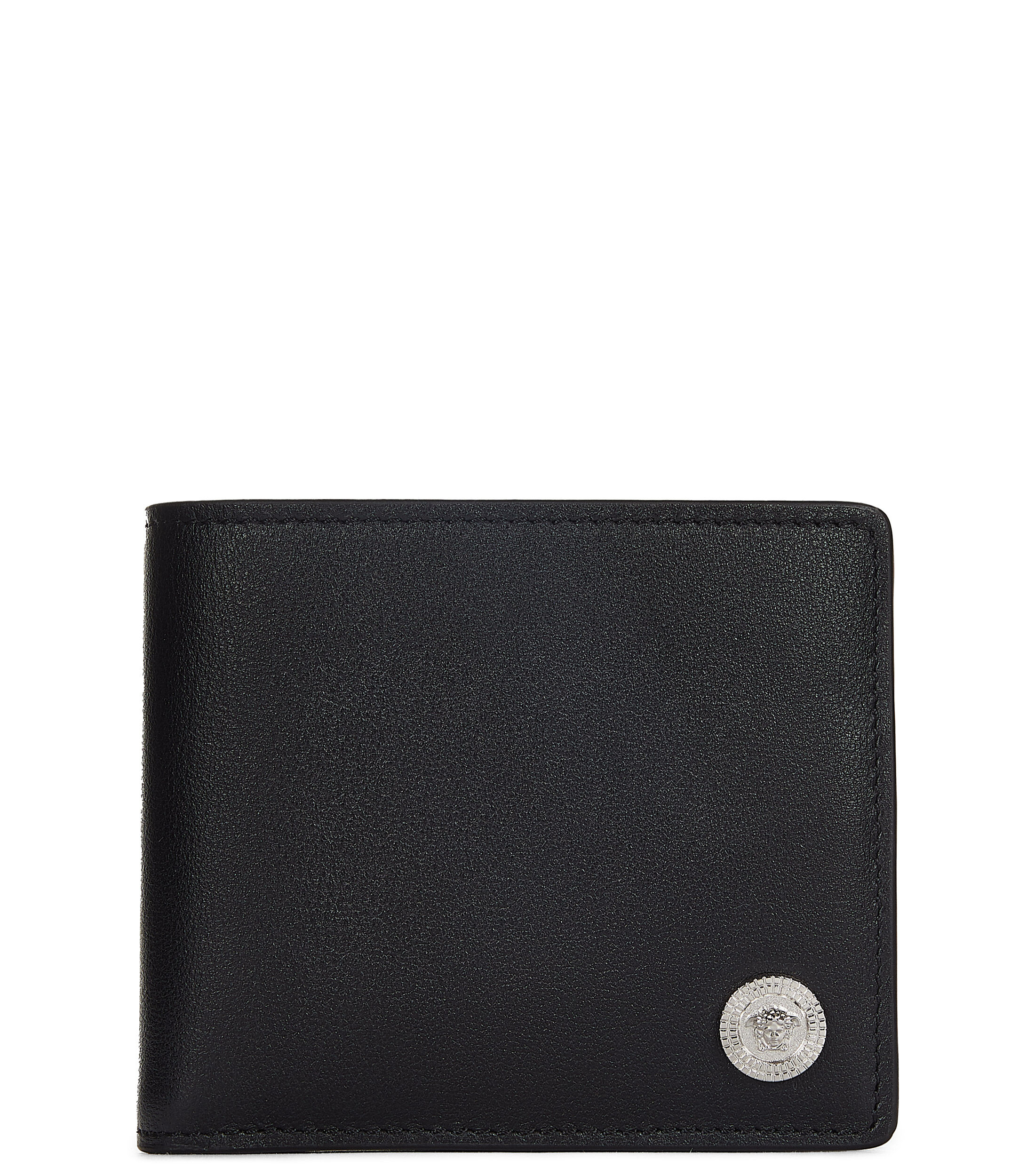 Versace: Cartera bifold negra en piel Hombre | El Palacio de Hierro