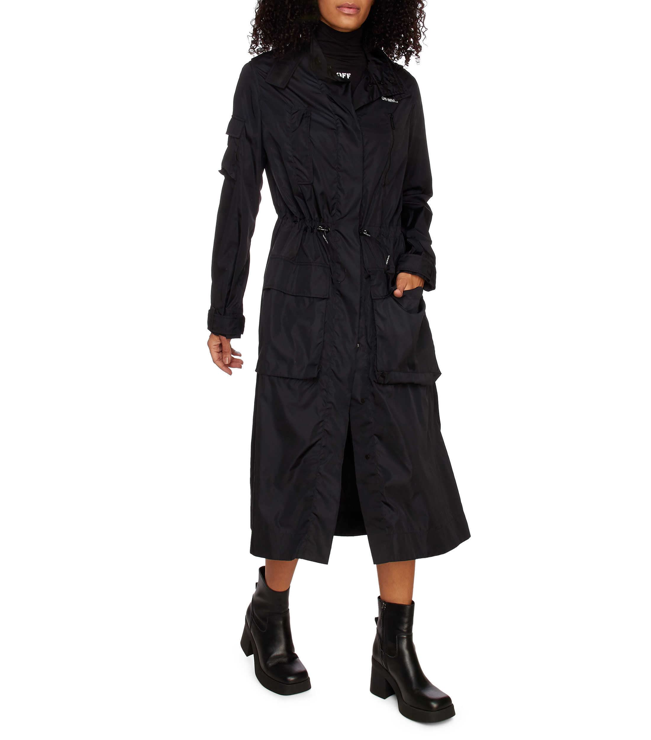 Off-White Abrigo largo para lluvia con botonadura Mujer - El Palacio de ...