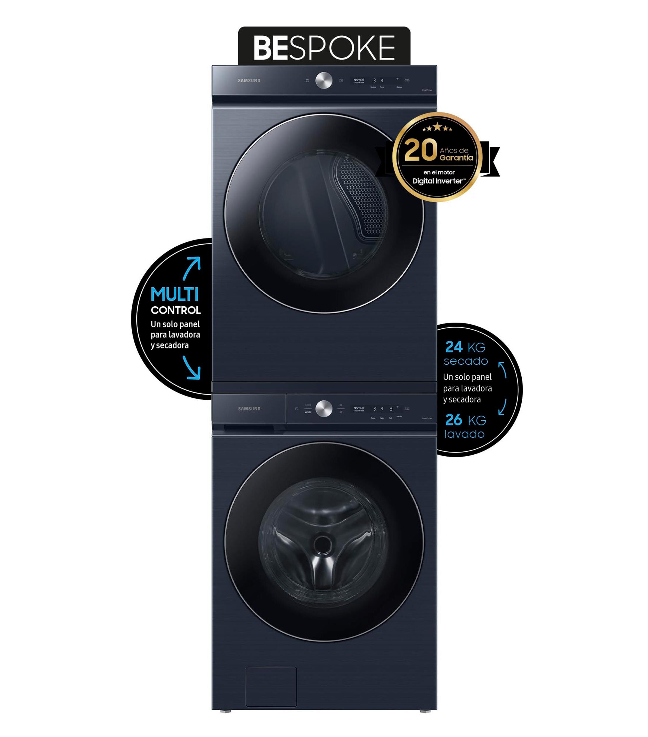 Samsung Combo de lavadora Bespoke 26 Kg + Secadora Bespoke 24 Kg - El ...