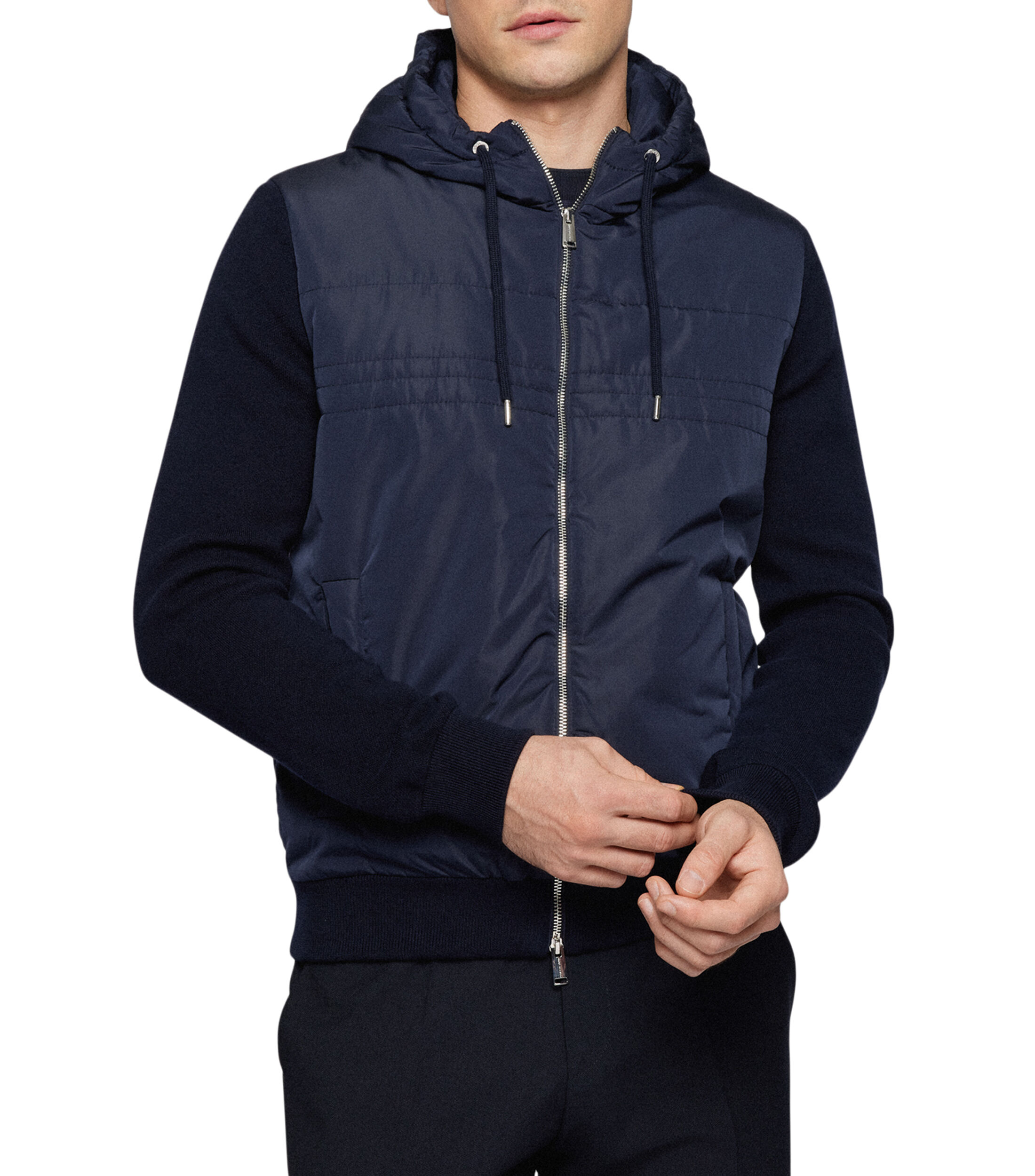 Boss Chamarra Boss acolchada híbrida con logo de la cápsula estampado ...