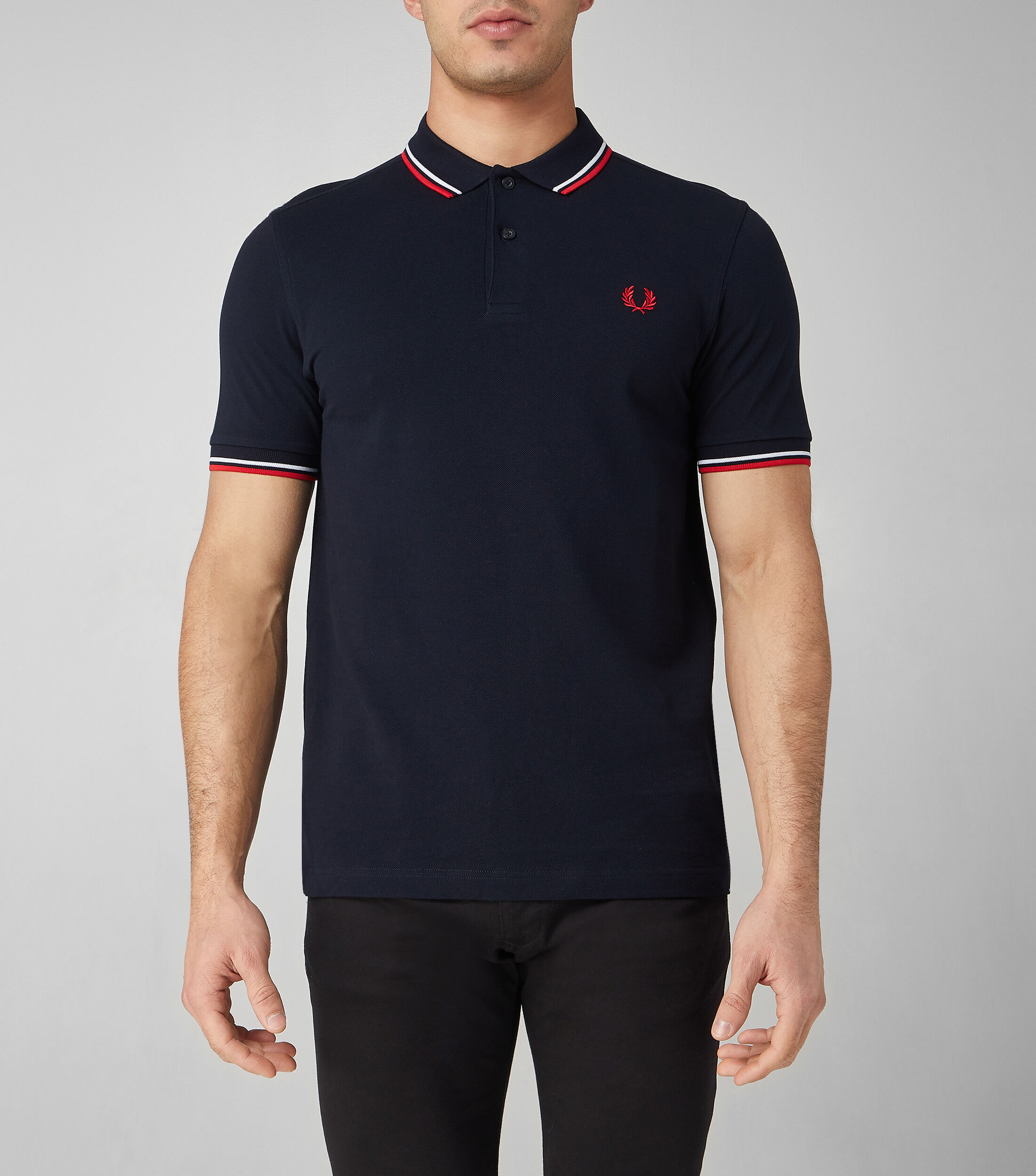 Fred Perry: Playera Tipo Polo Azul Manga Corta Hombre | El Palacio de ...