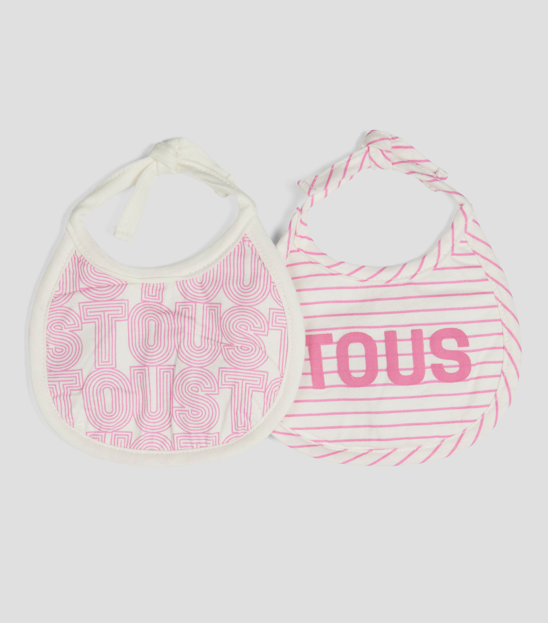 BABY TOUS_A100_Baby Tous Set 2 baberos en algodón rosa Bebé |El Palacio ...