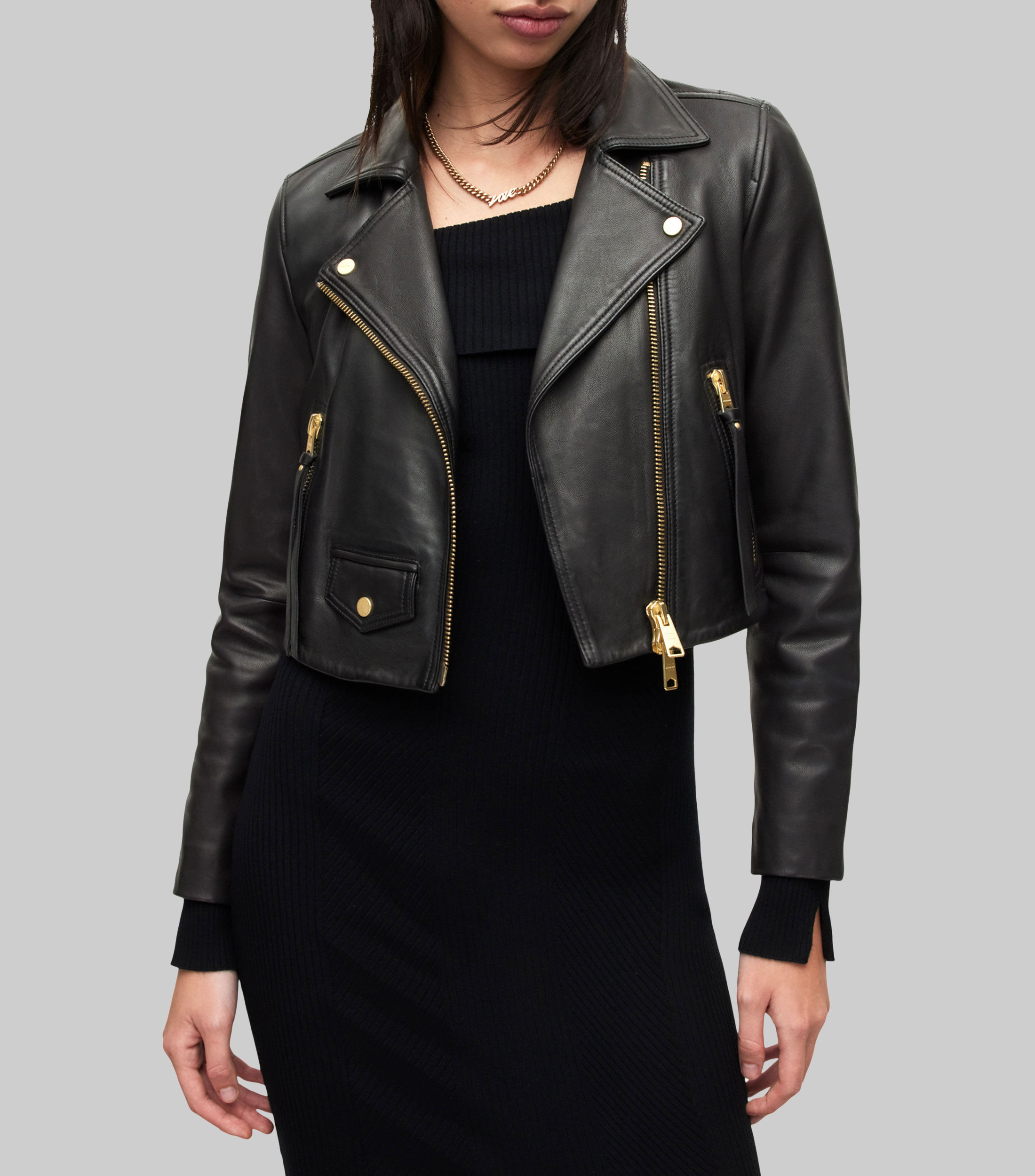AllSaints Chamarra biker de piel Elora Mujer - El Palacio de Hierro