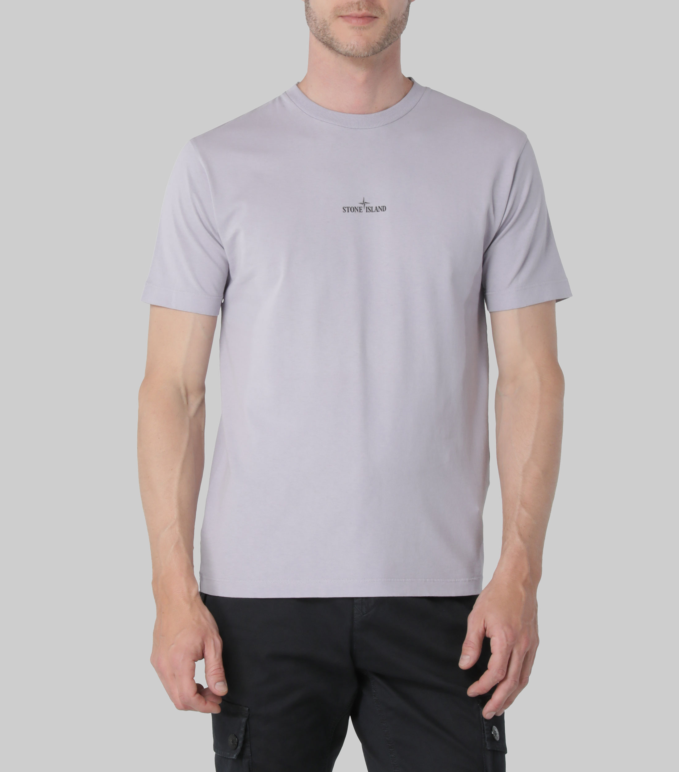 Stone Island: Playera de cuello redondo con manga corta estampada ...