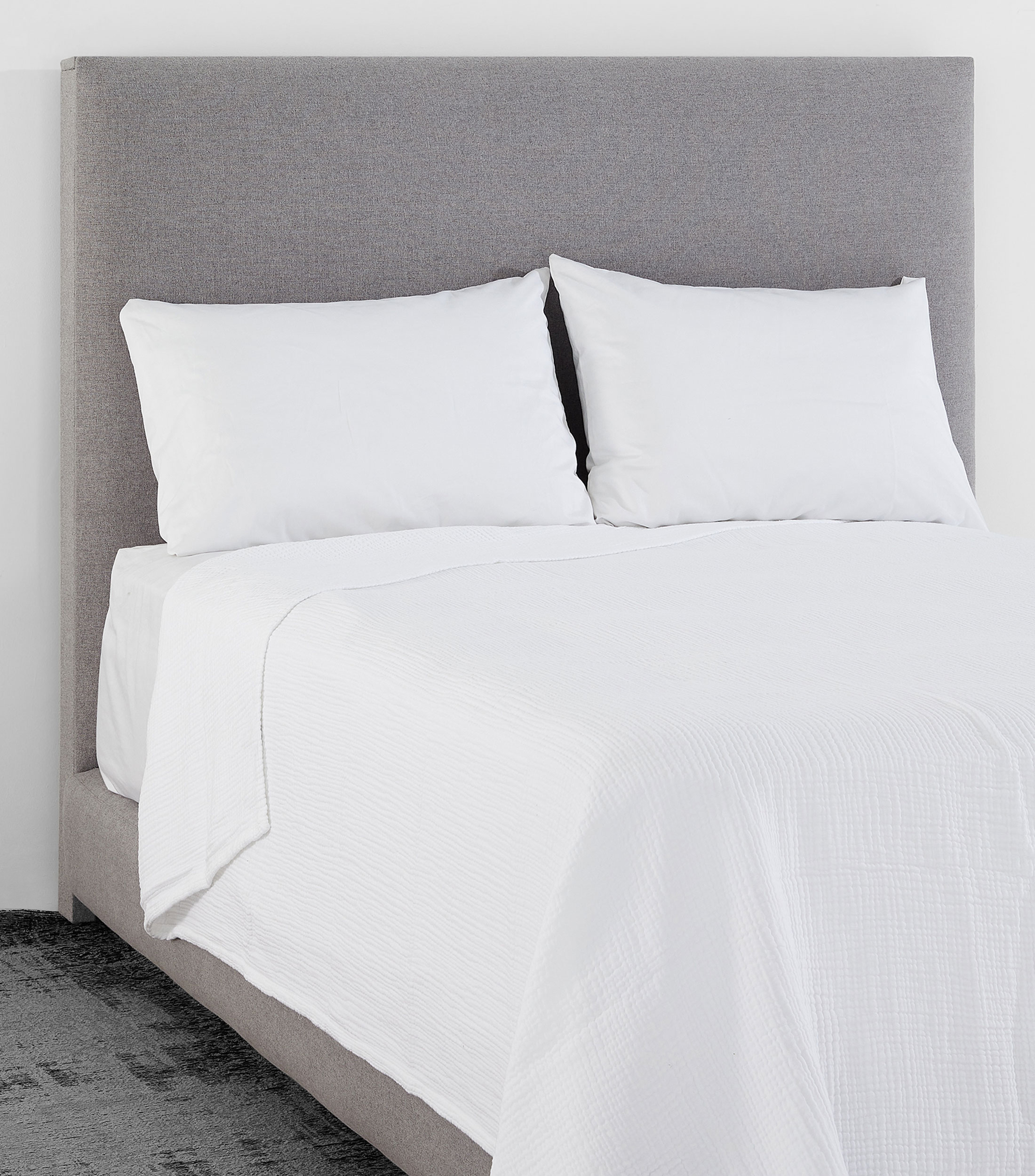 Colcha individual Mint & Lime Espuma confeccionada en algodón blanco ...