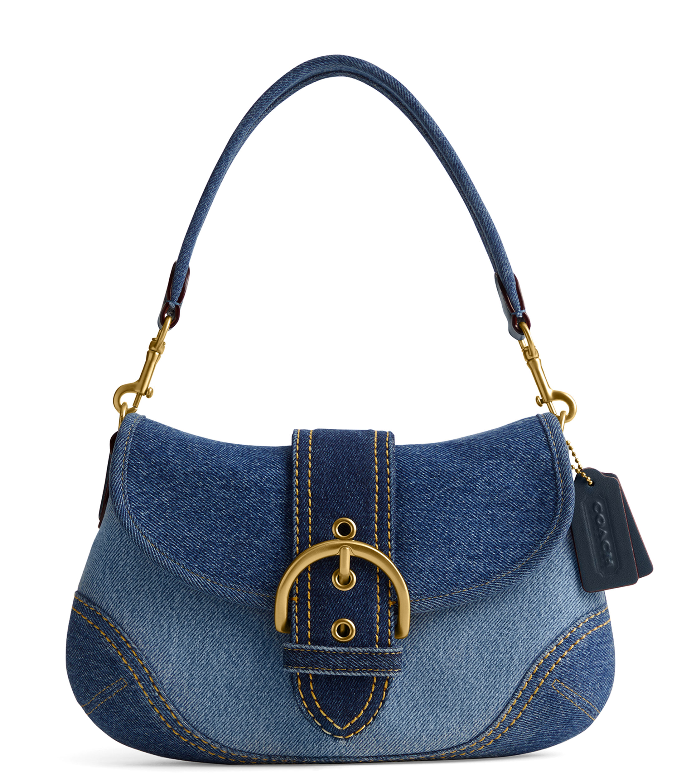 COACH: Bolsa shoulder texturizada con pespuntes Mujer | El Palacio de ...