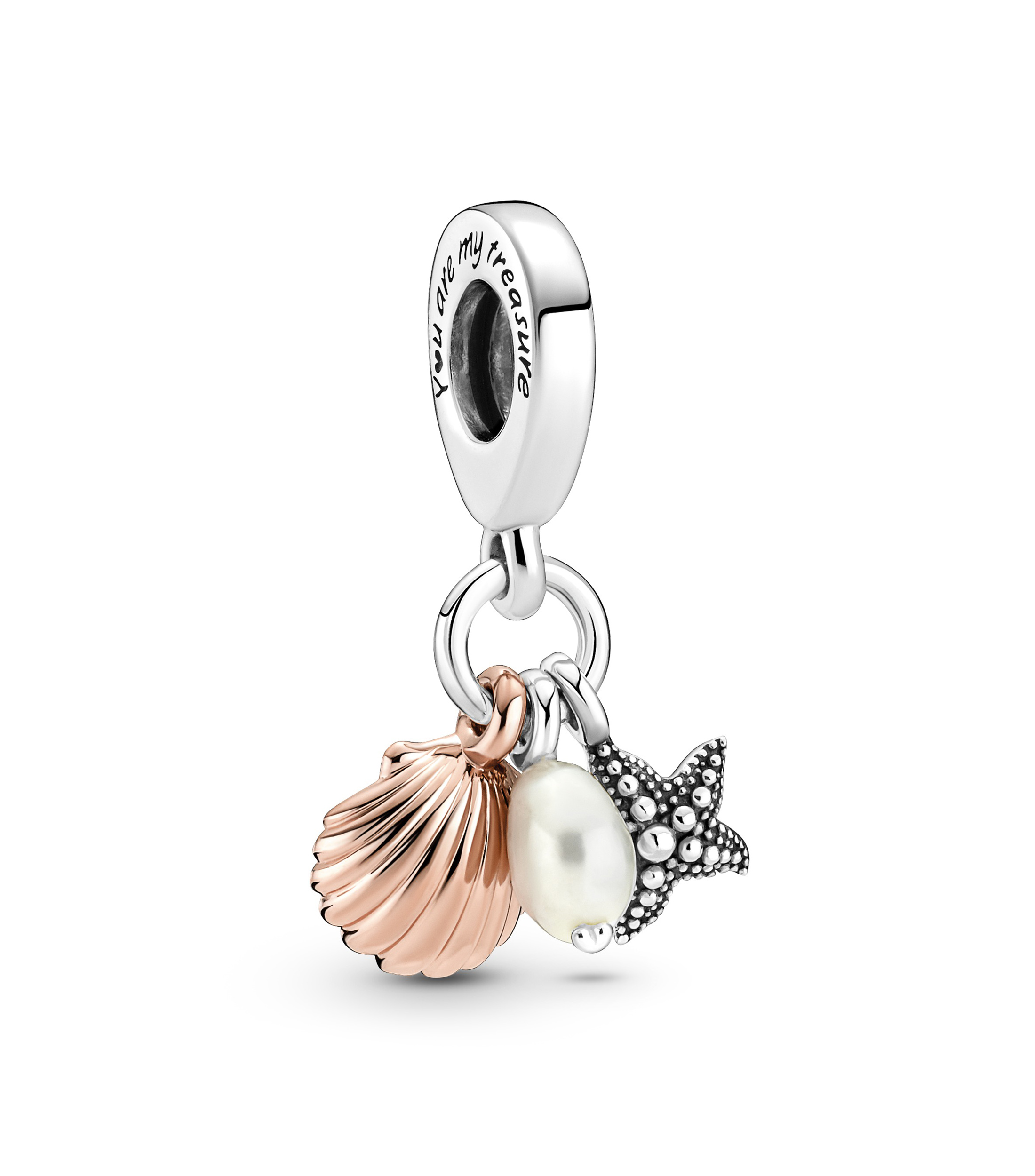 Pandora Charm Triple Perla, Concha y Estrella en Plata .925 Mujer - El ...