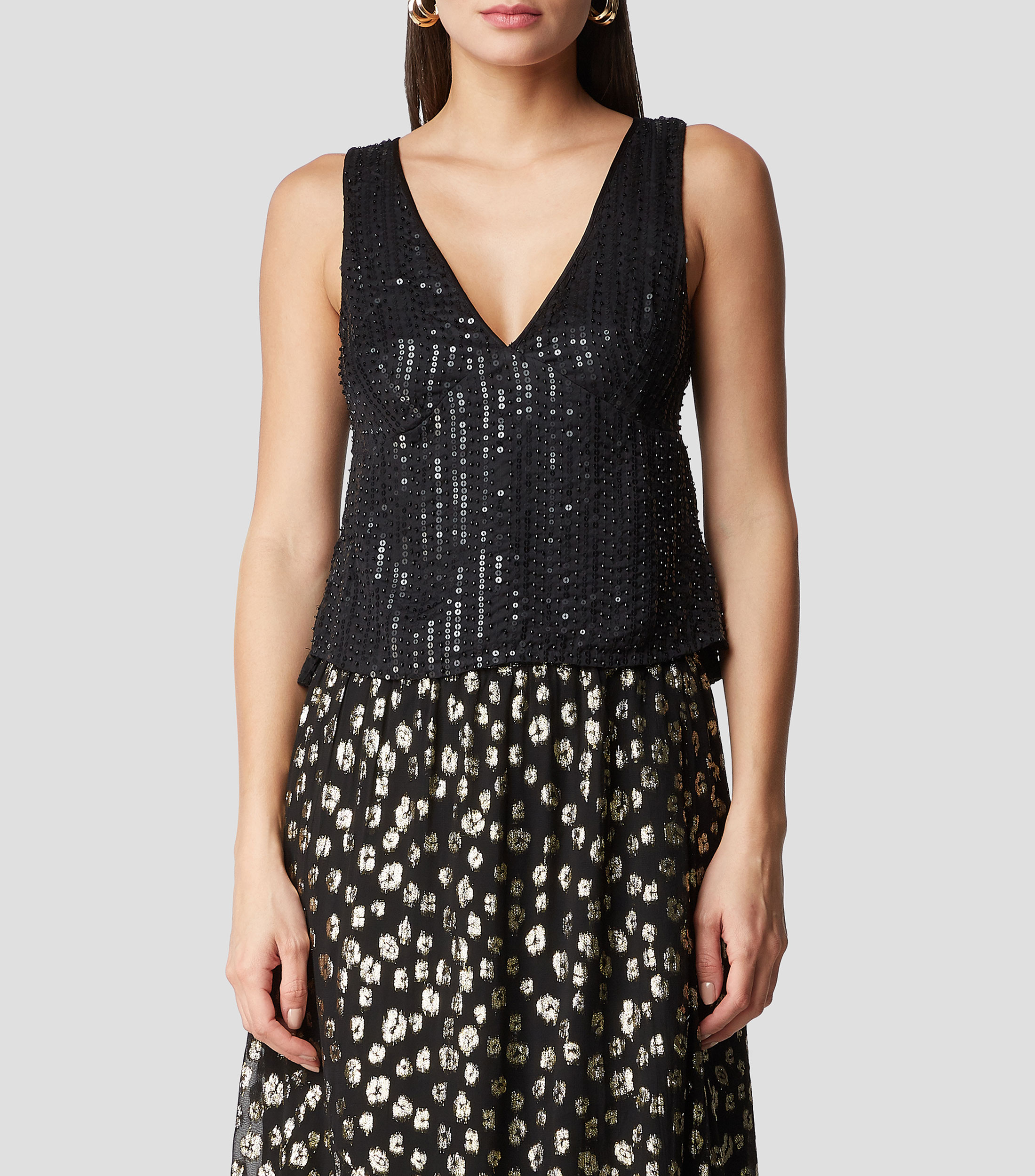 Rapsodia: Blusa con lentejuelas sin mangas Mujer | El Palacio de Hierro