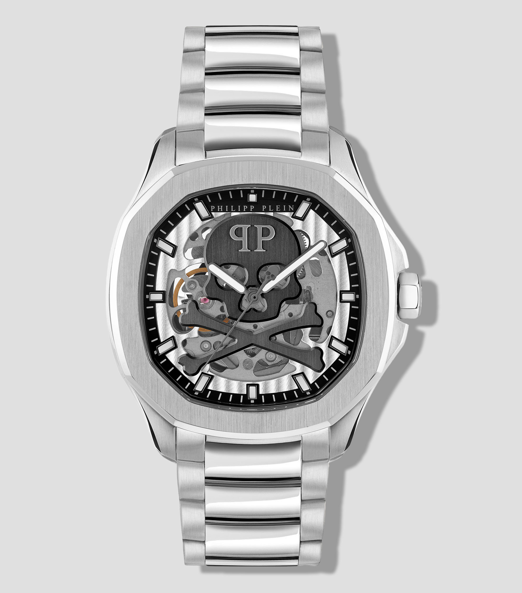 Philipp Plein Reloj para Hombre Skeleton Spectre de Vestir, Plata - El ...