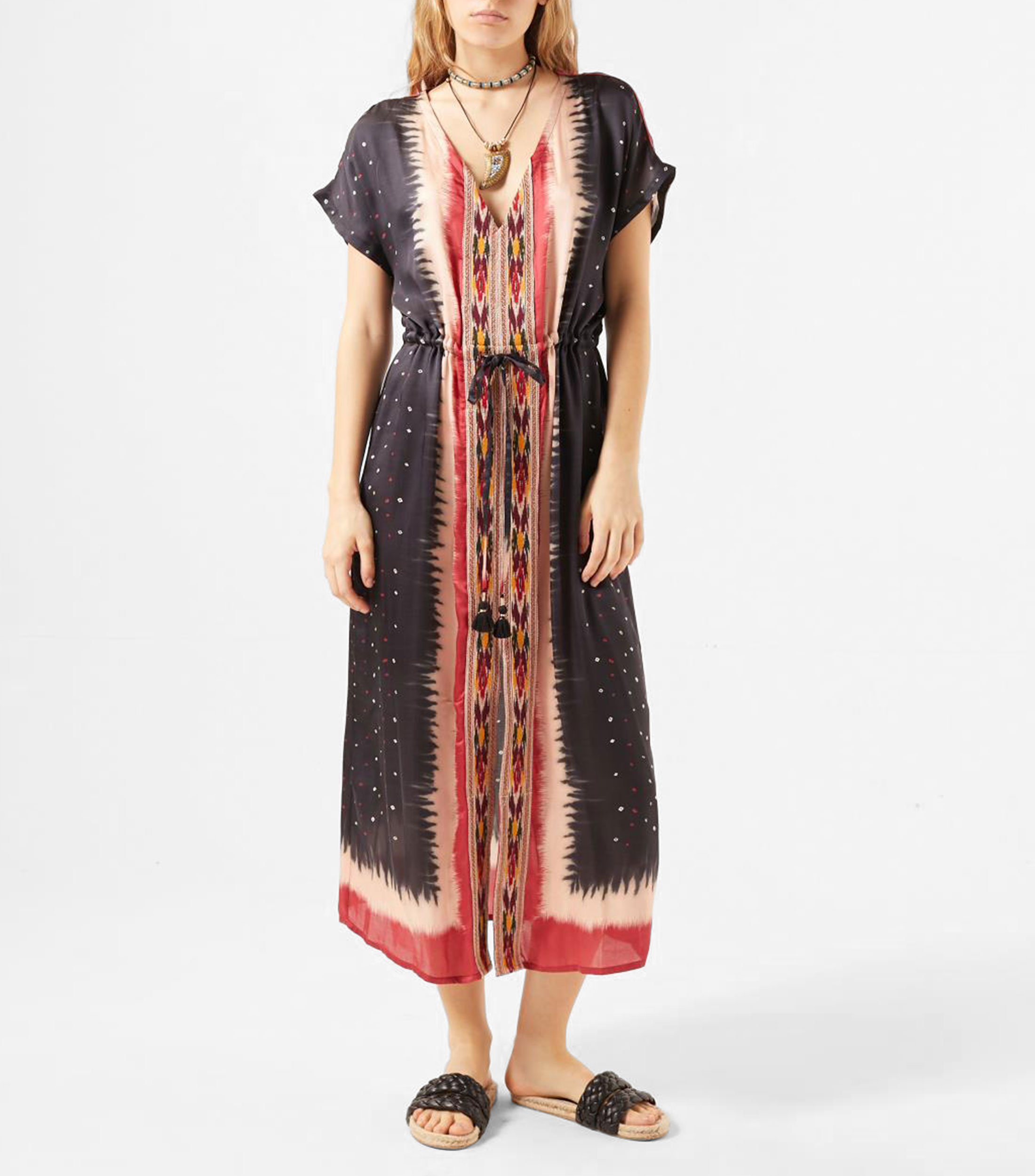 Rapsodia: Vestido midi con bordados Mujer | El Palacio de Hierro