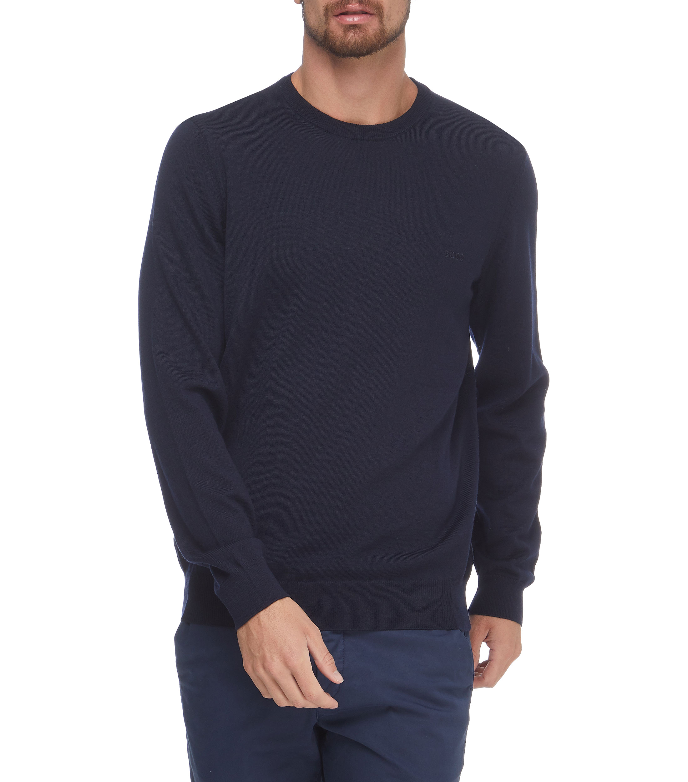 Boss Suéter Boss de lana responsable con logo bordado Hombre - El ...