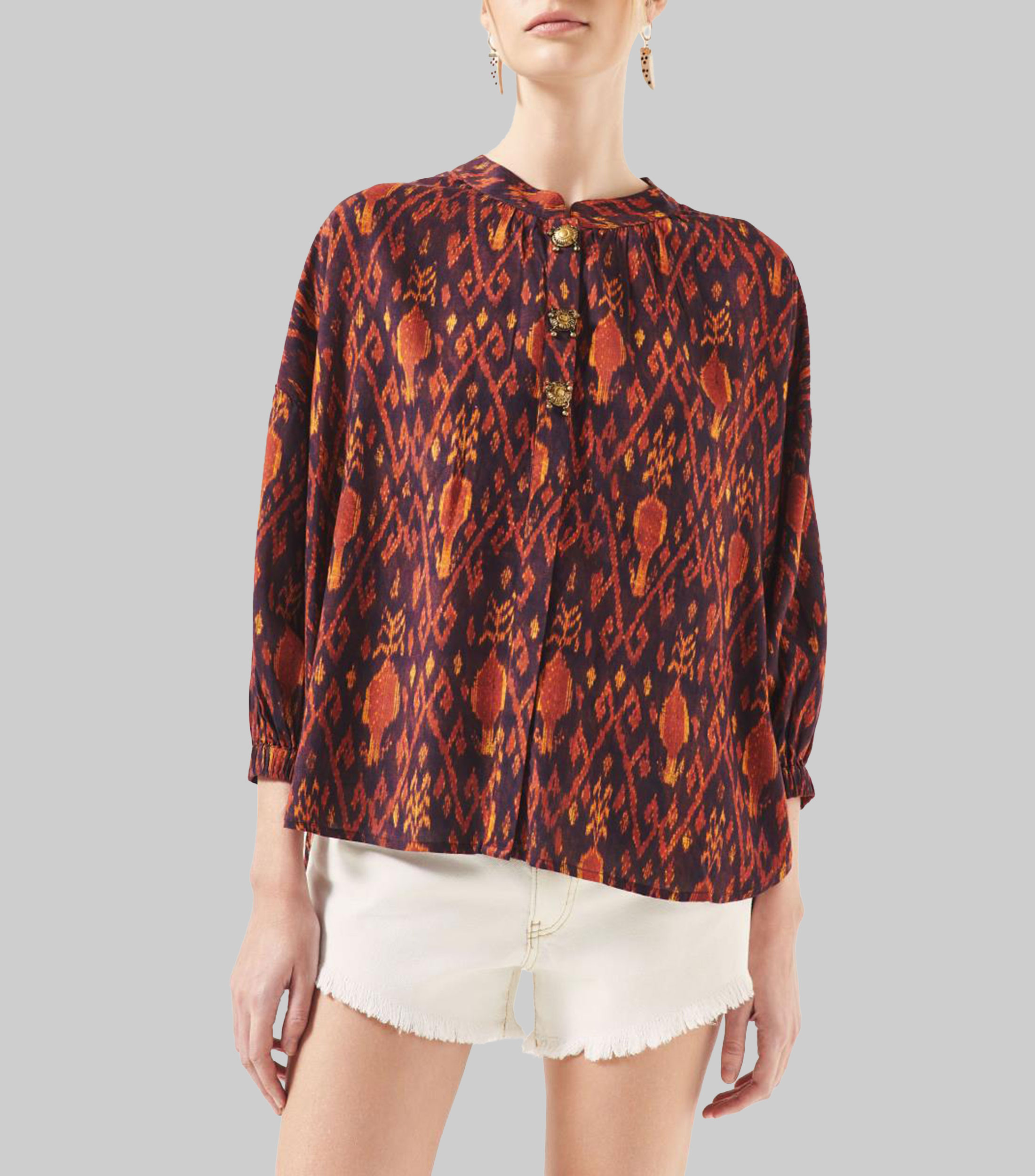 Rapsodia: Blusa con estampado tribal manga larga Mujer | El Palacio de ...