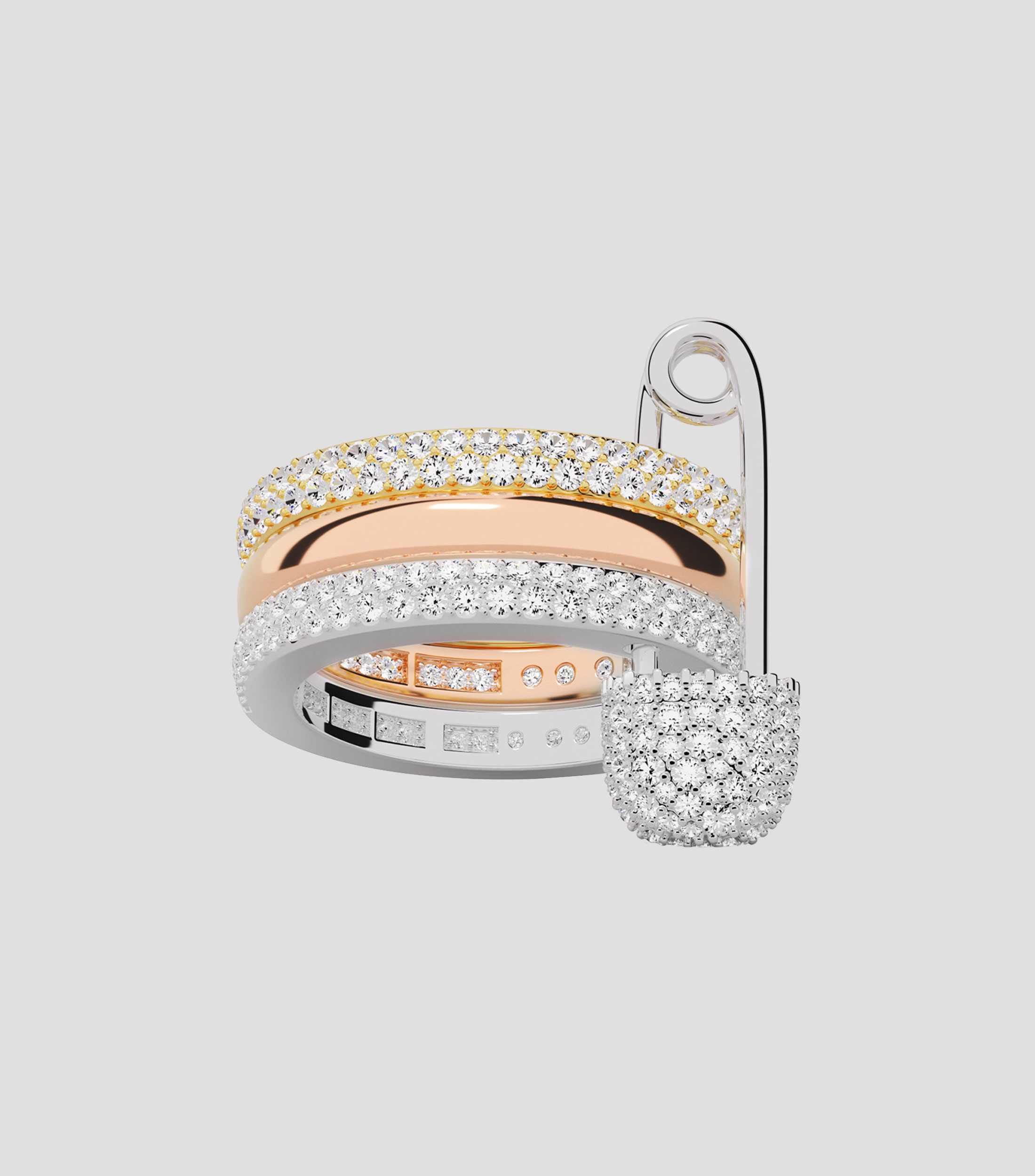 APM Monaco: Anillo en plata .925 doble aro Mujer | El Palacio de Hierro