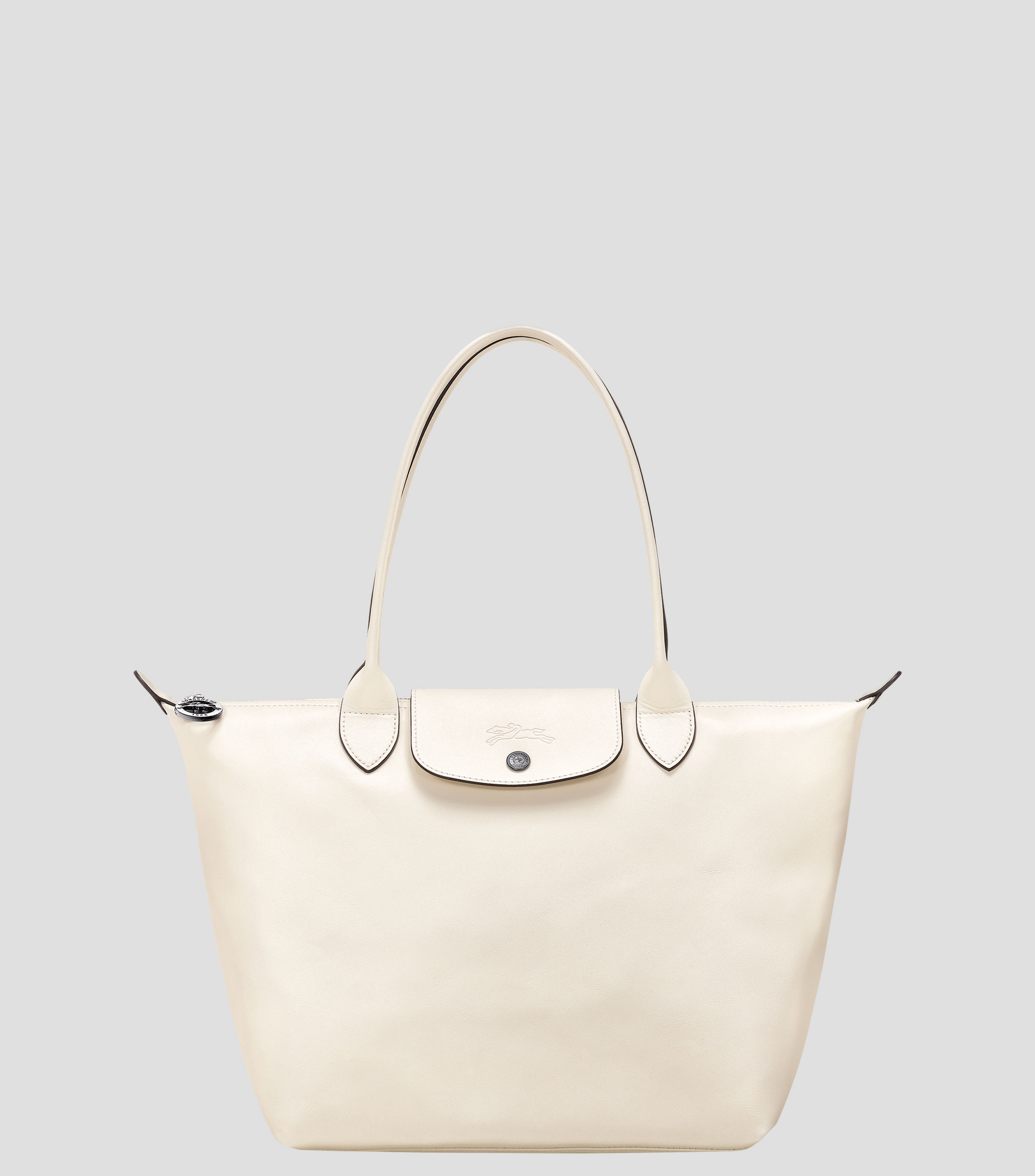 Longchamp: Bolso Tote de mano en cuero blanco liso Mujer | El Palacio ...
