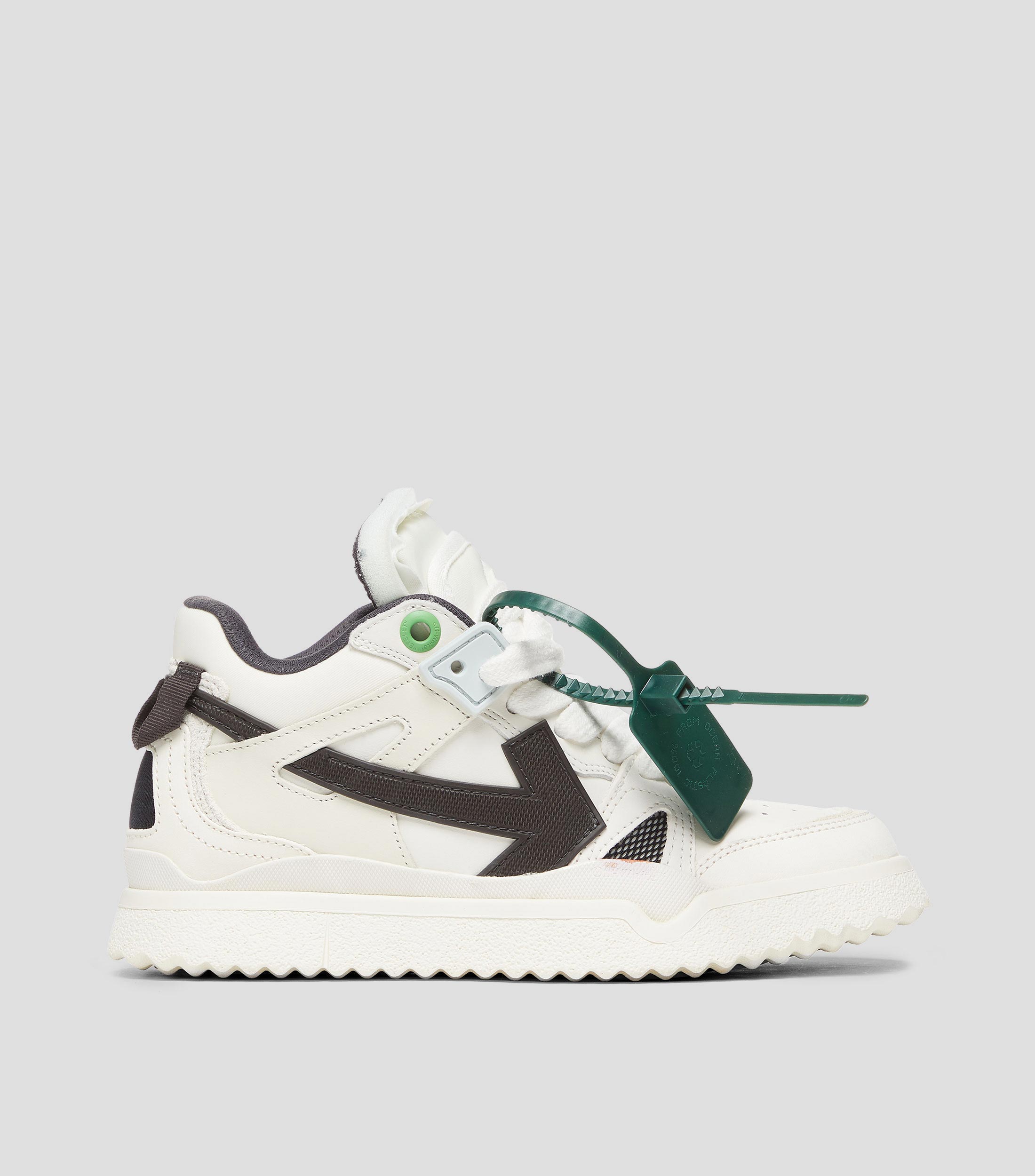 Off-White: Tenis casuales Mid Top Sponge en piel blanca y negra Mujer ...