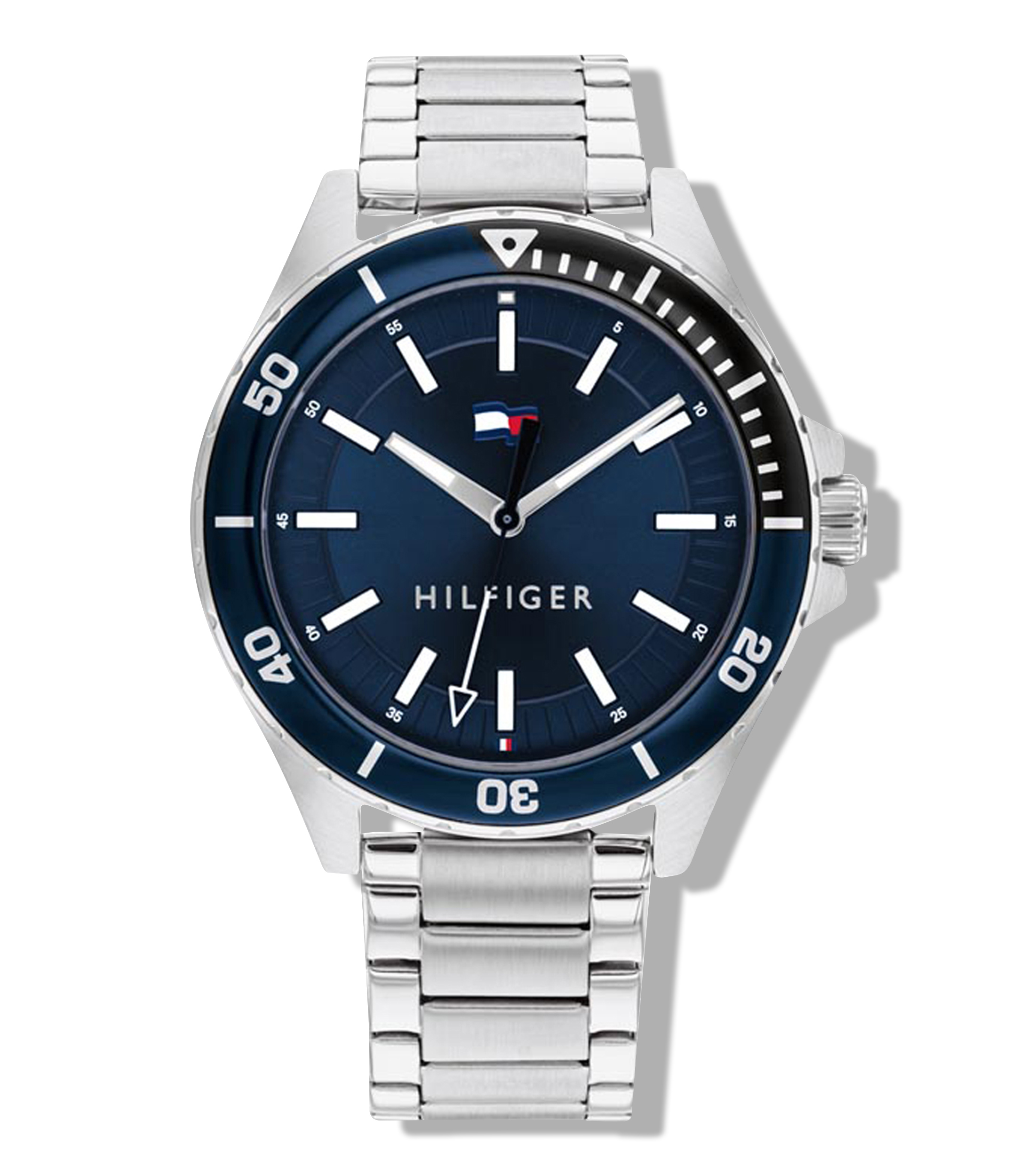 Tommy Hilfiger Reloj para Hombre Logan Deportivo Plateado, Azul Marino ...