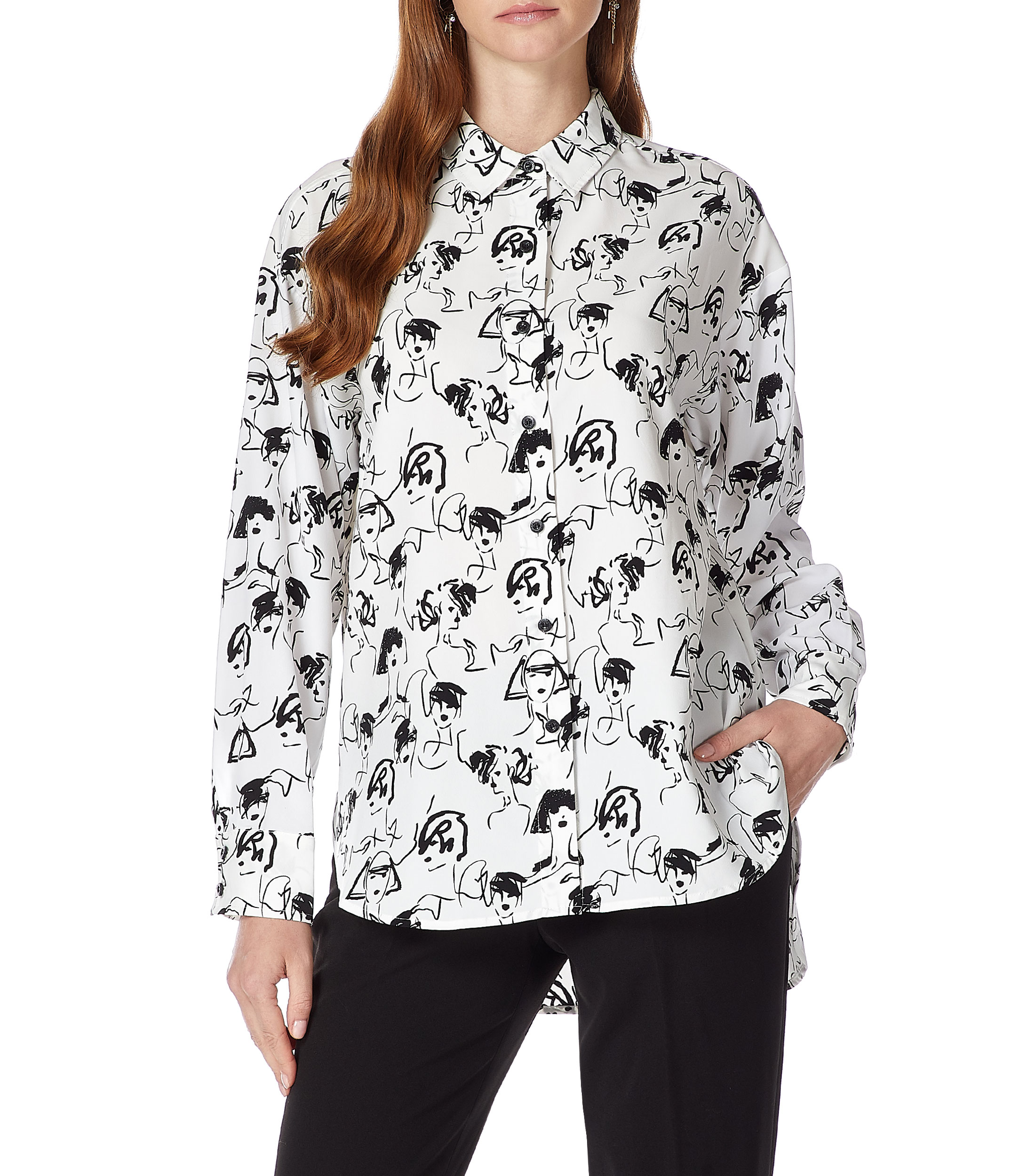 Karl Lagerfeld: Camisa con estampado manga larga Mujer | El Palacio de ...