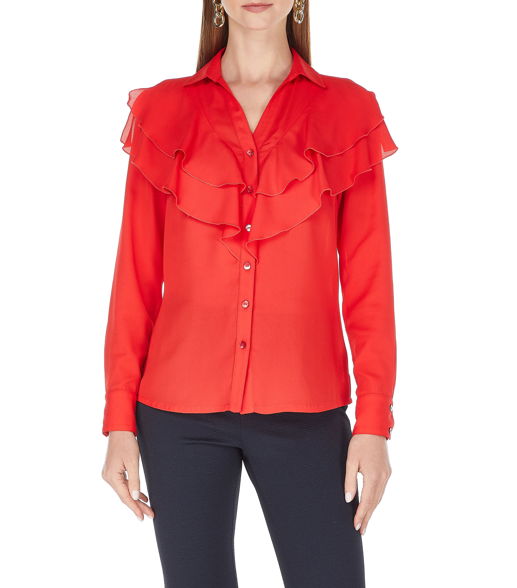 Epsilon: Blusa con holanes de manga larga Mujer | El Palacio de Hierro