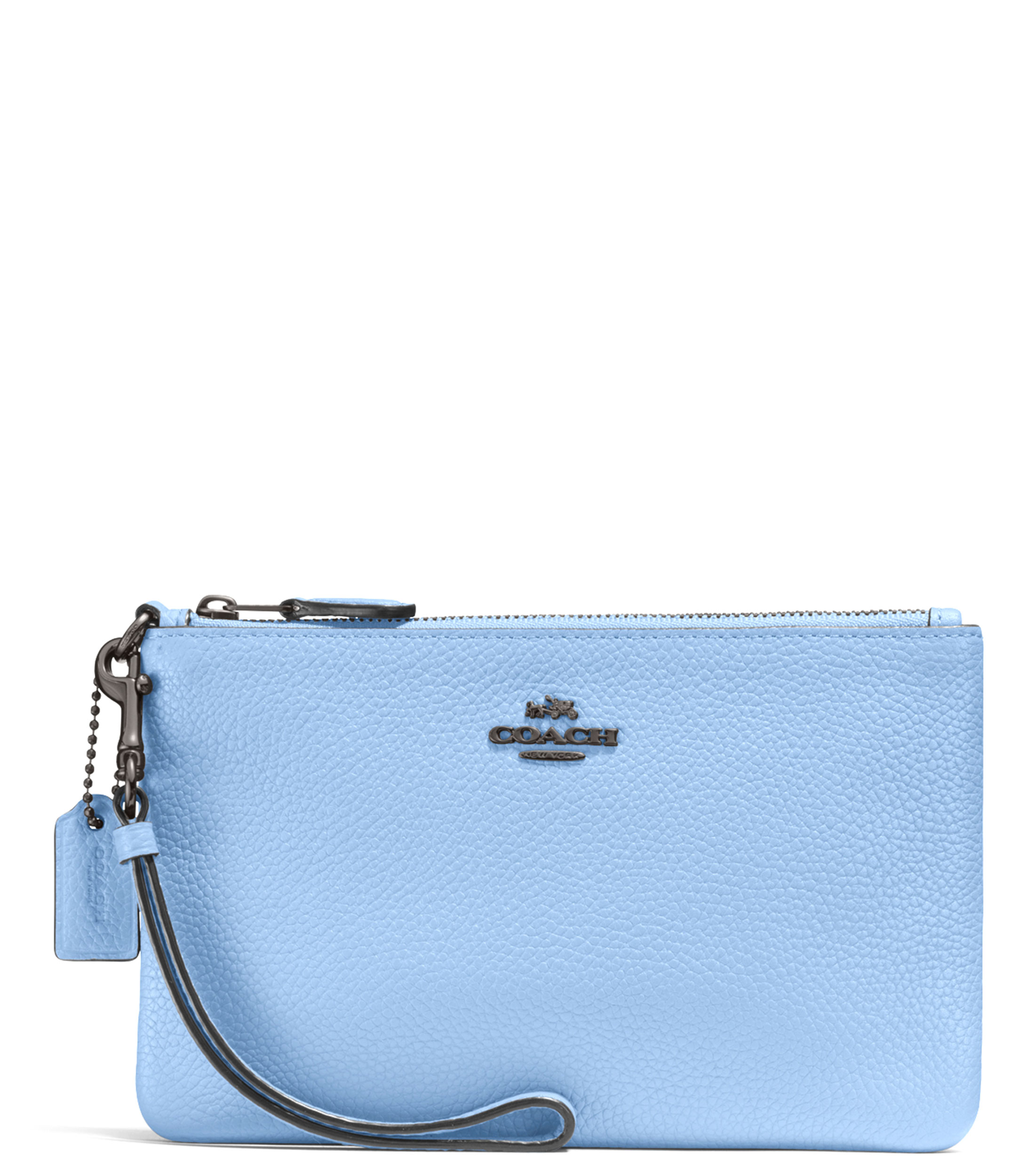 COACH: Bolso Wristlet Azul en piel granulado Mujer | El Palacio de Hierro