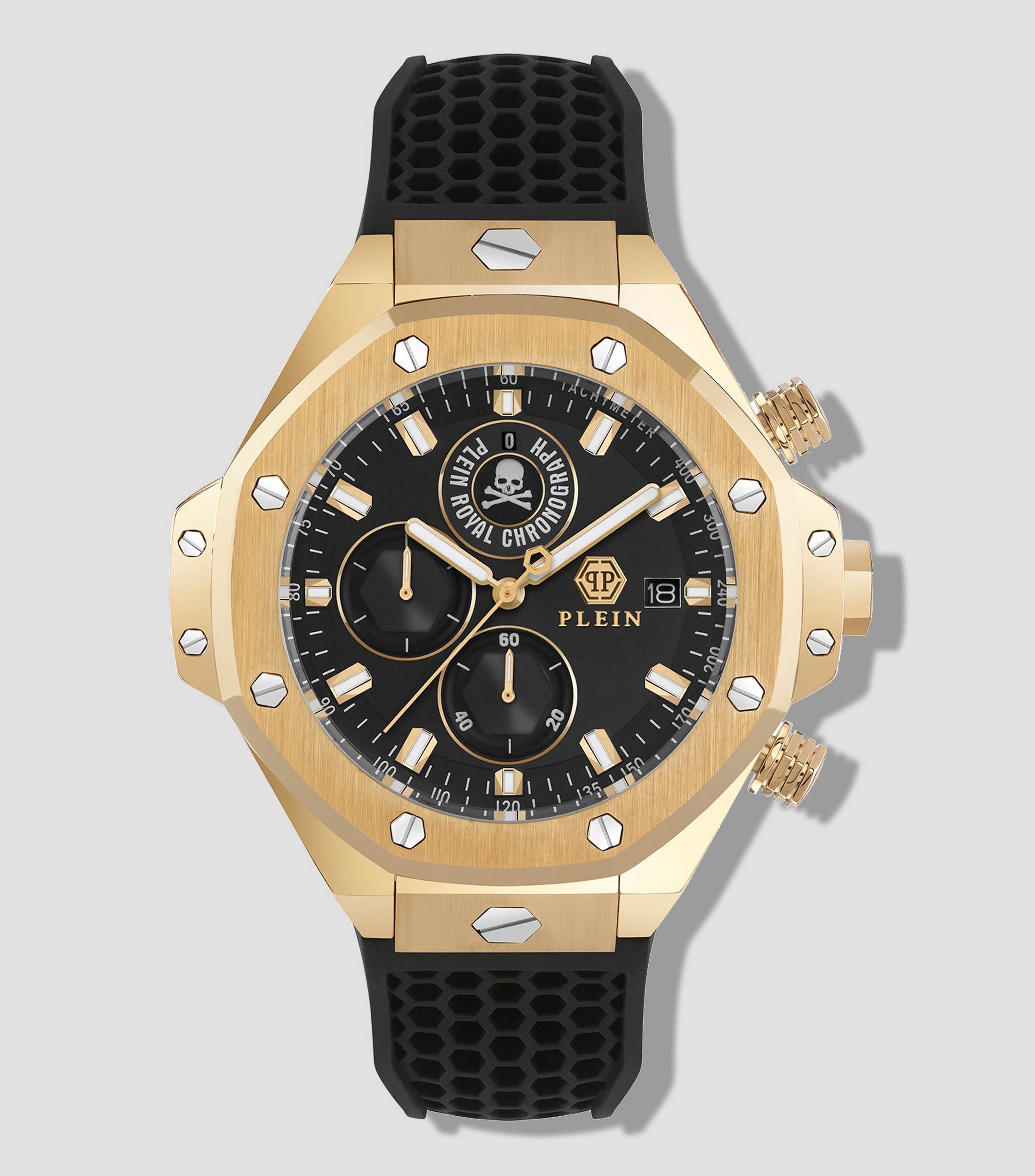 Philipp Plein Reloj para Hombre Chrono Royal Casual Negro, Dorado |El ...