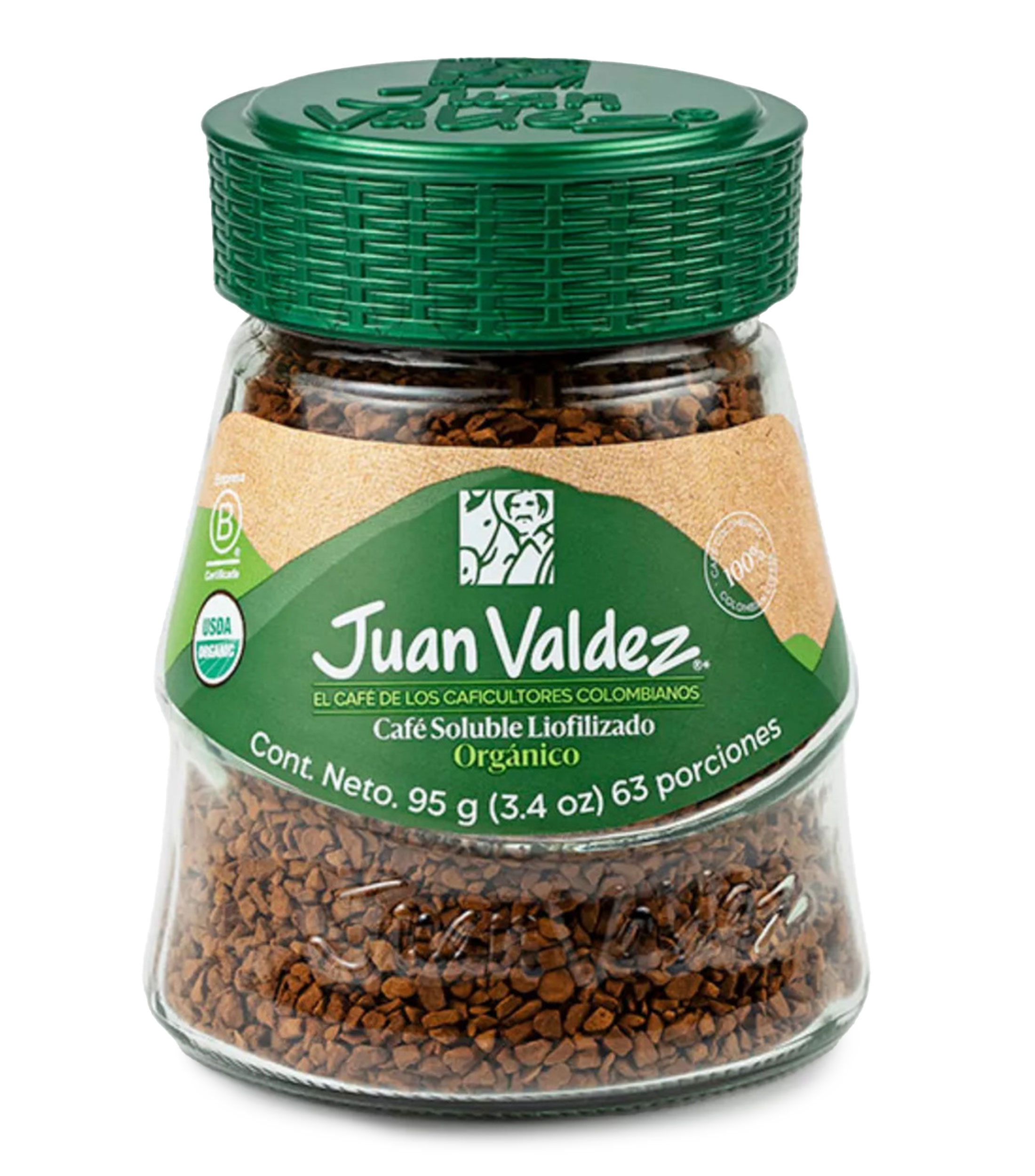 Juan Valdez Café Soluble Liofilizado Orgánico, 95 gr - El Palacio de Hierro