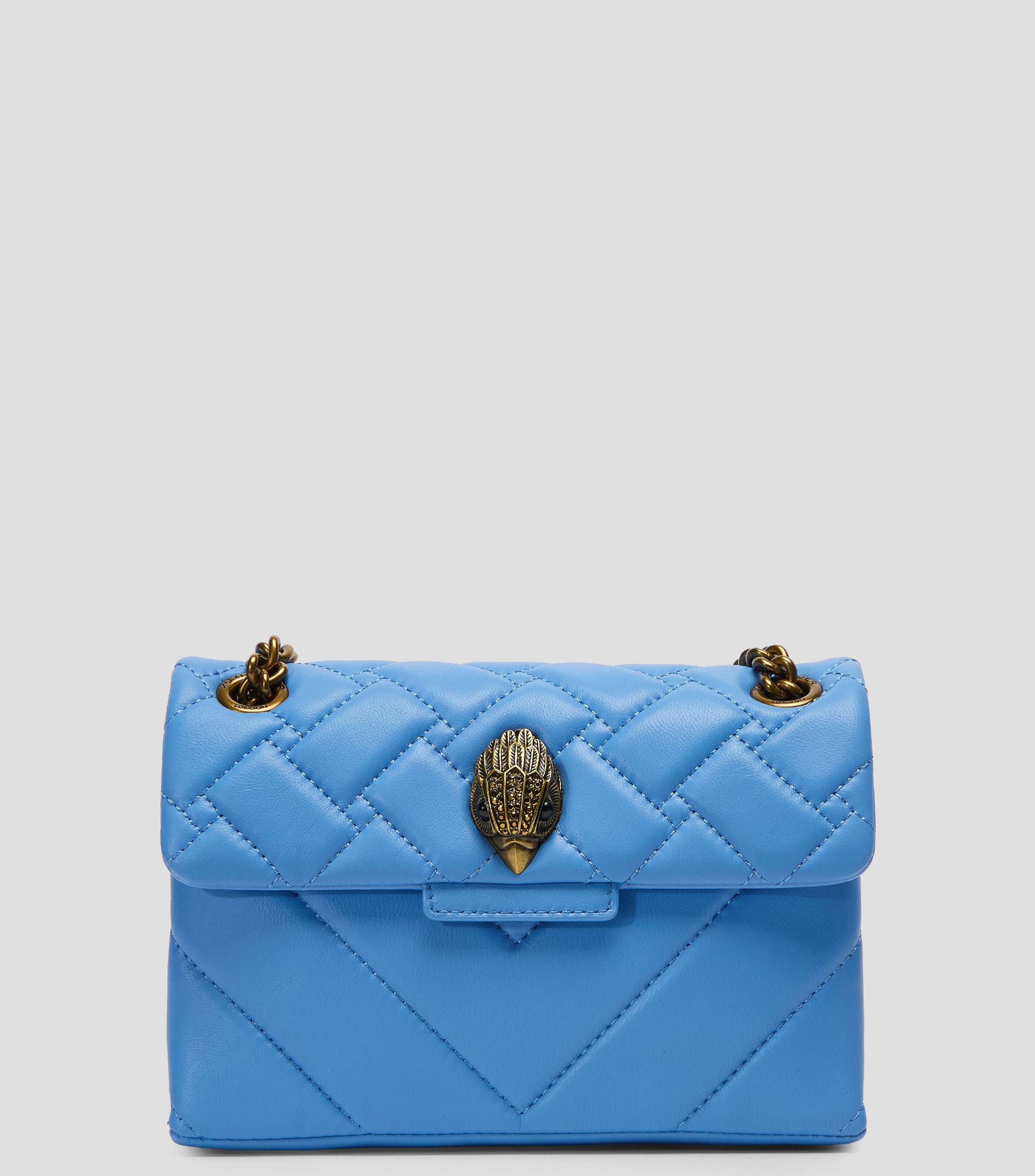 Kurt Geiger Bolsa crossbody Mini Kensington en piel azul capitonada Mujer |El Palacio de Hierro