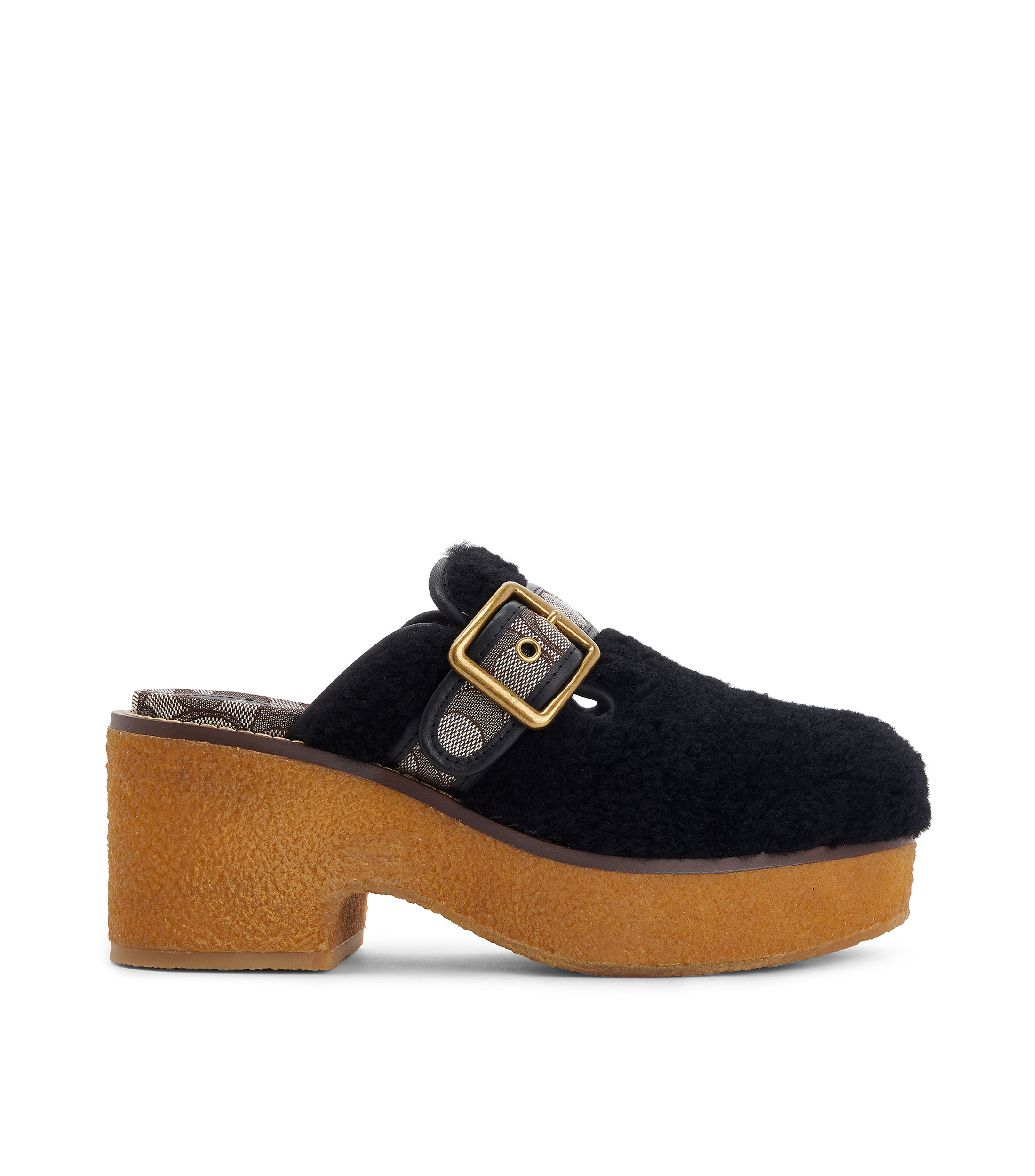 COACH: Zuecos Dylan negros en piel de oveja Mujer | El Palacio de Hierro