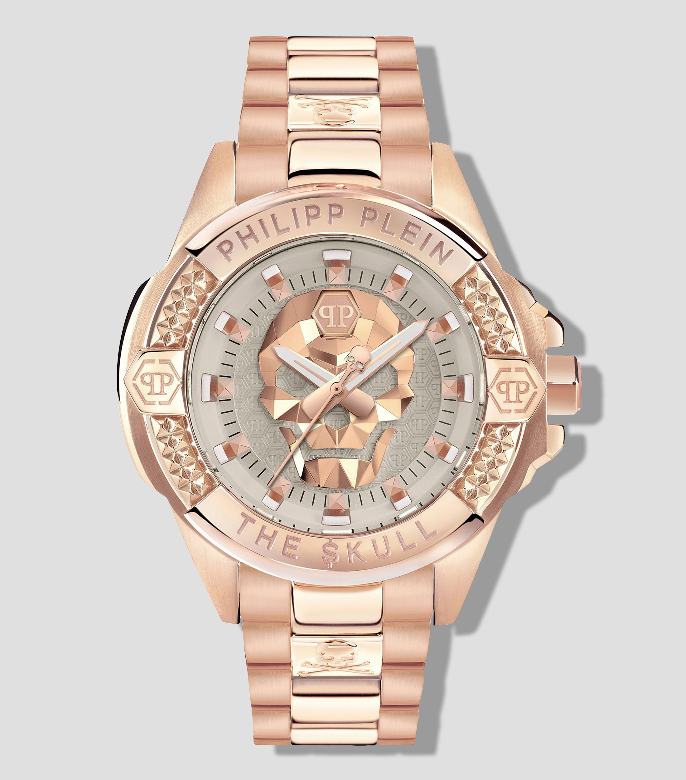 Philipp Plein Reloj para mujer The Skull 41 mm Casual Cráneo Oro rosa ...