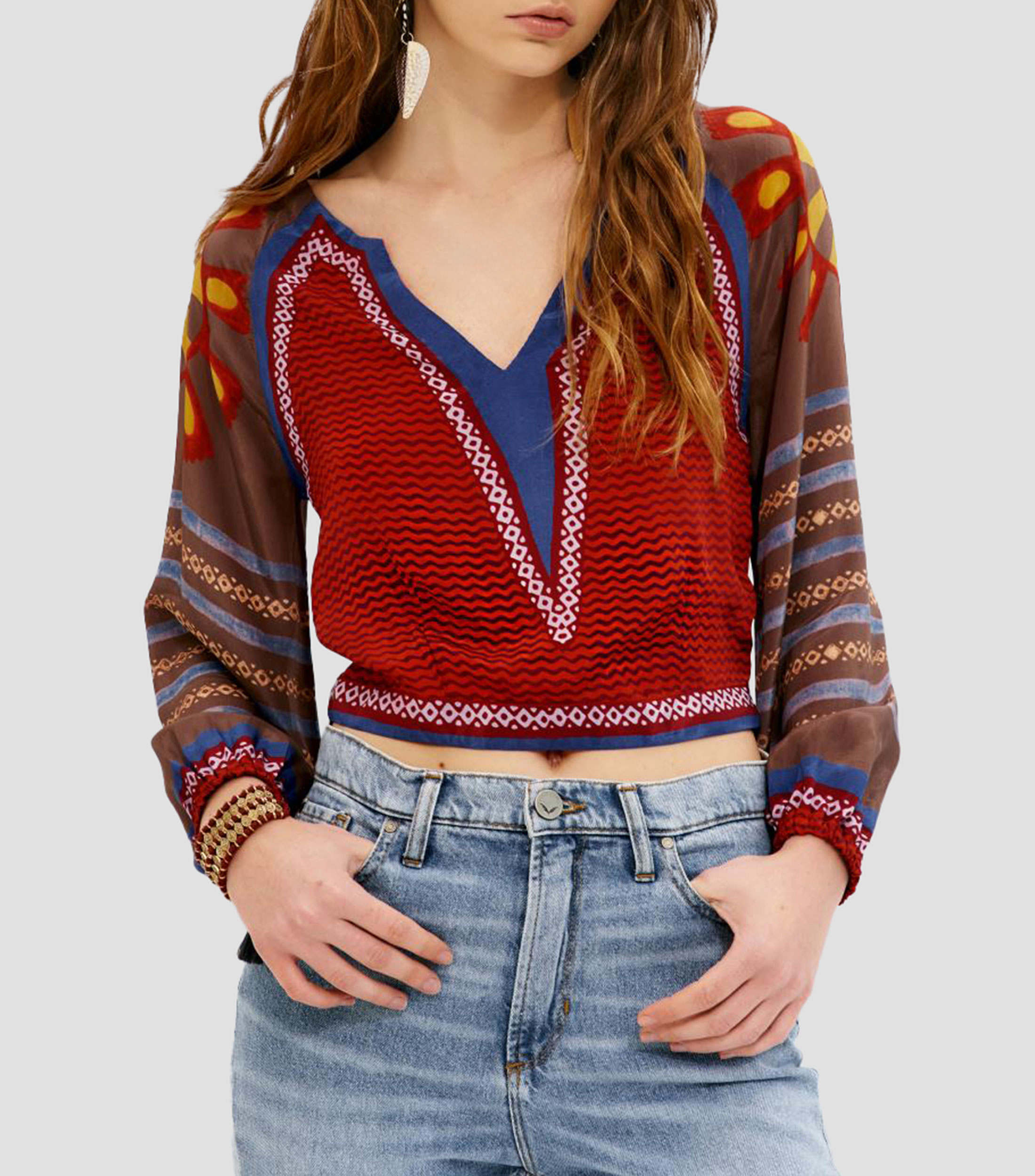 Rapsodia: Blusa multicolor de manga larga Mujer | El Palacio de Hierro