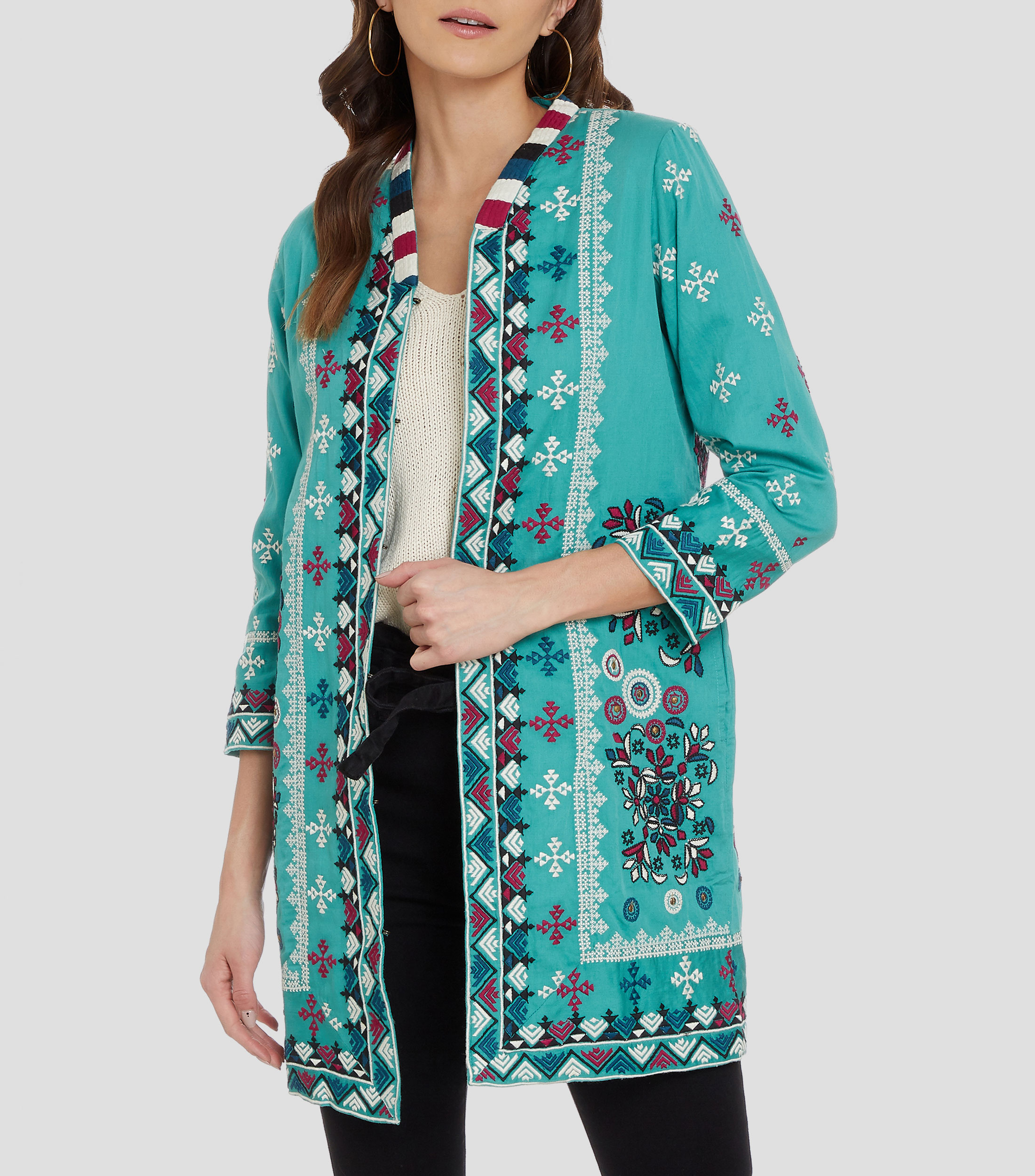 Rapsodia Saco largo con bordados Mujer - El Palacio de Hierro
