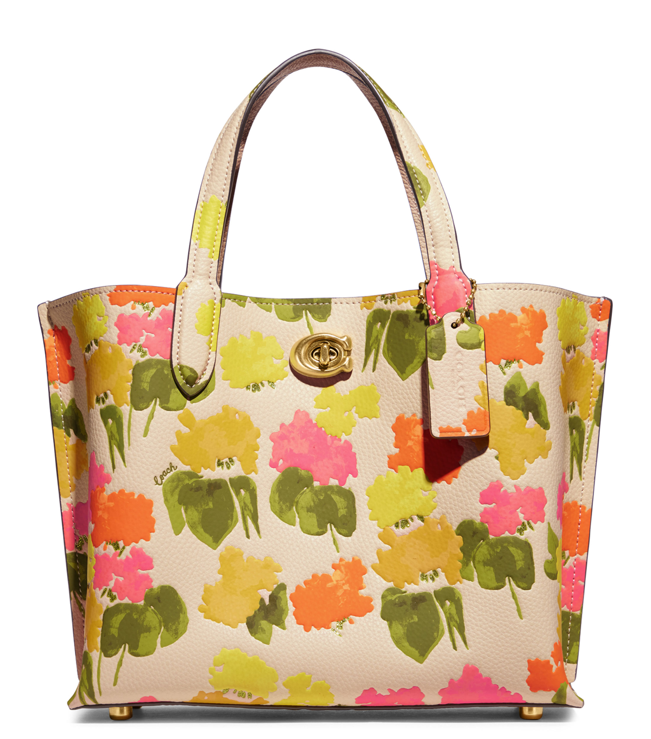 COACH Bolso mini tote con flores multicolor grabadas - El Palacio de Hierro