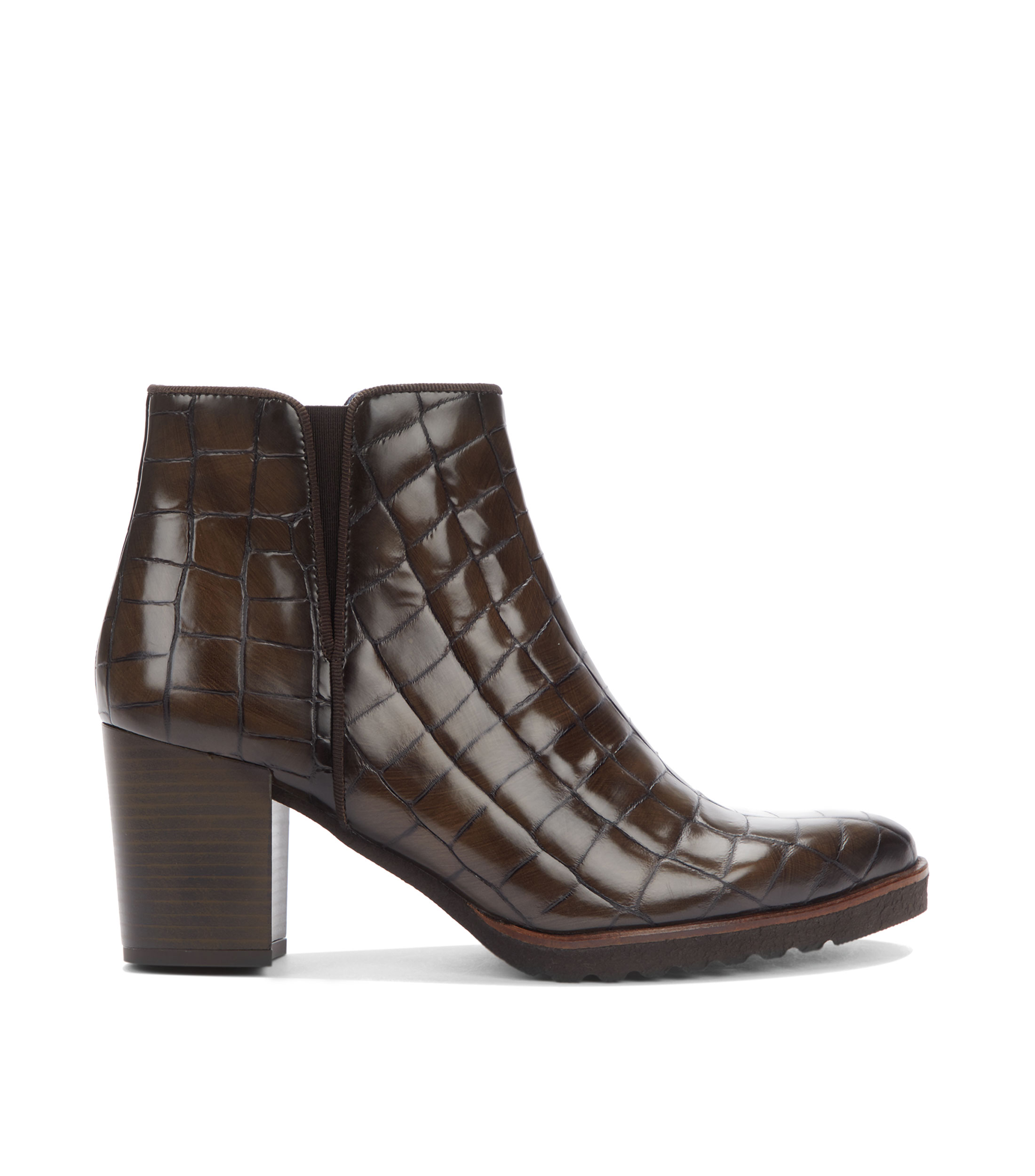 Dorking: Botines en piel con tacón medio ancho Mujer | El Palacio de Hierro