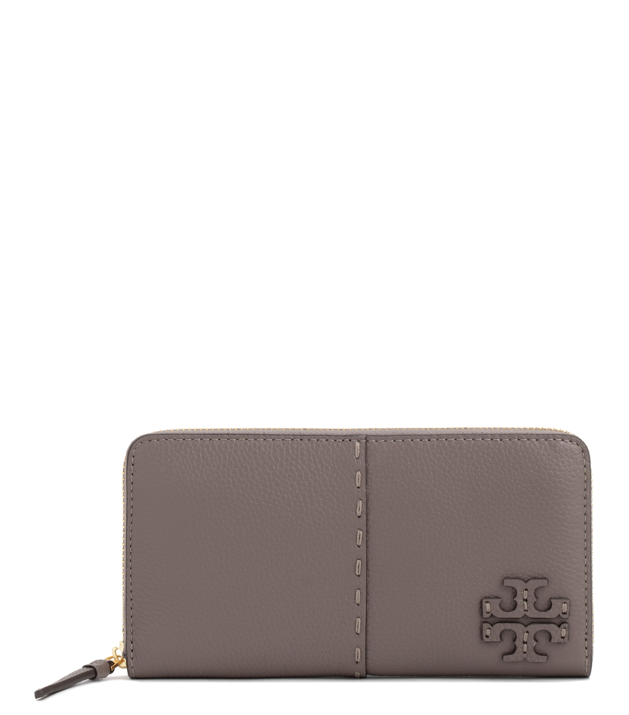 Tory Burch: Cartera gris de piel McGraw Continental granulada Mujer ...