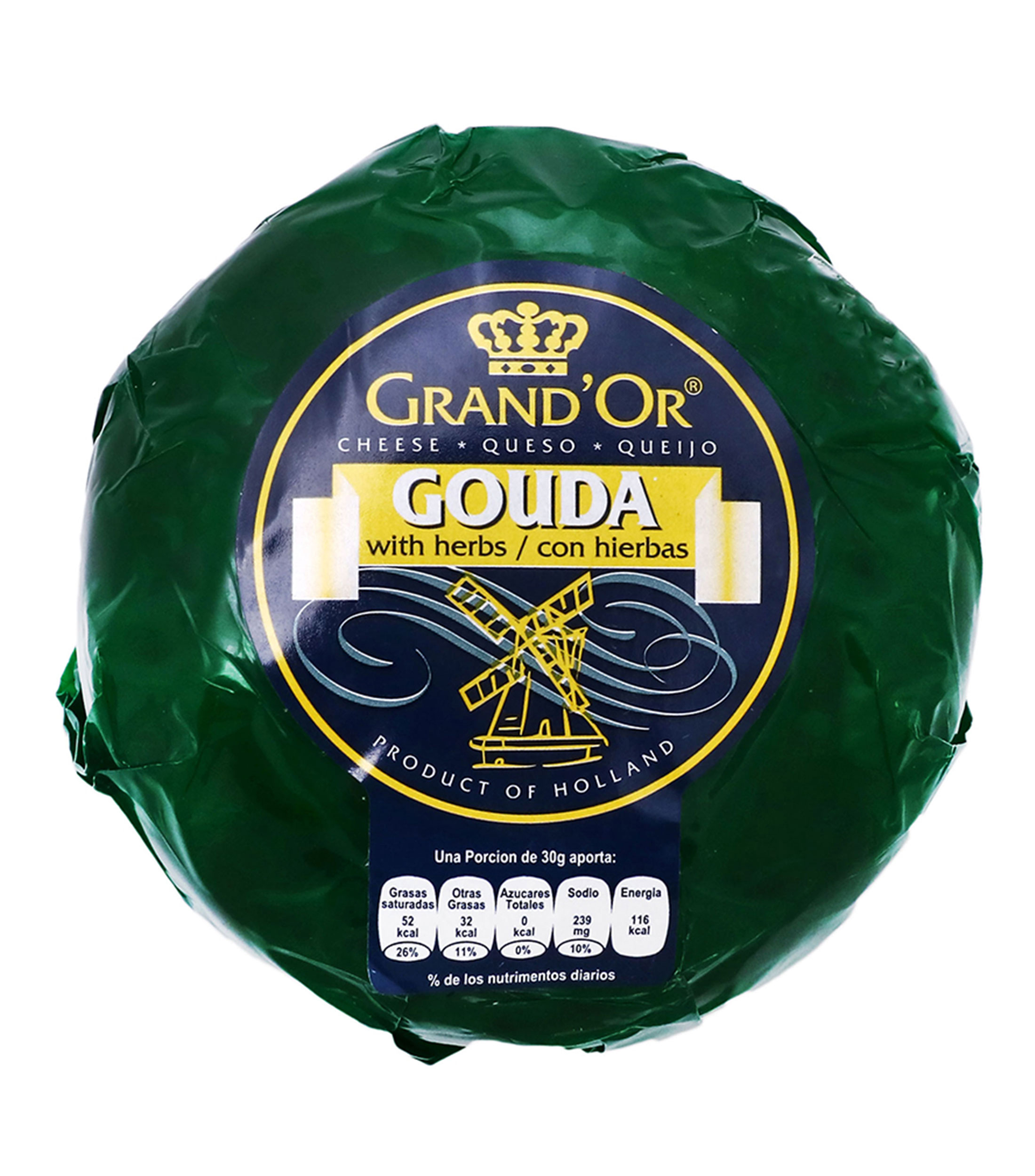 Grand’Or Queso gouda baby con hierbas, 400 g - El Palacio de Hierro
