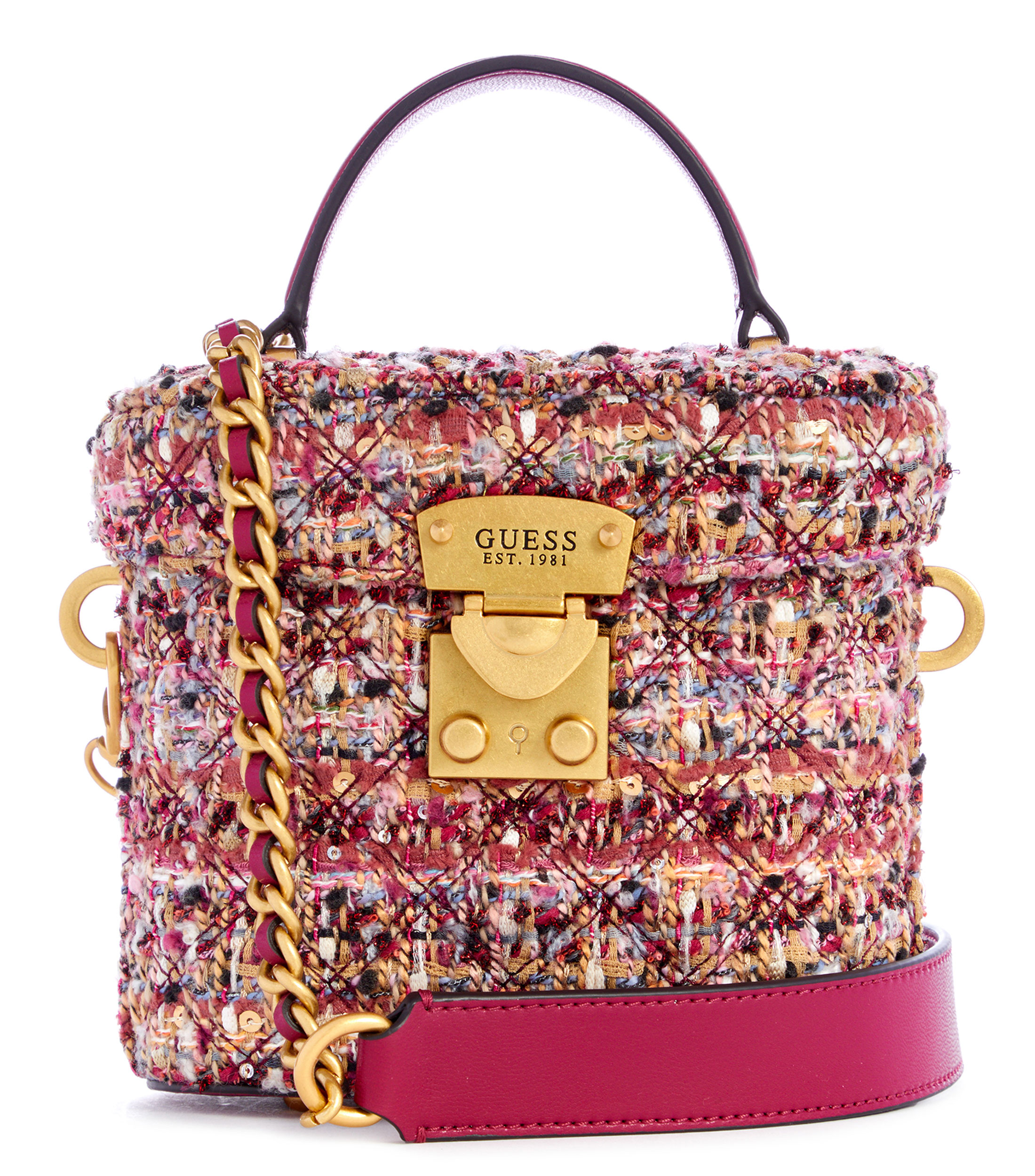 Guess: Bolso mini crossbody multicolor Giully jaspeado Mujer | El Palacio de Hierro