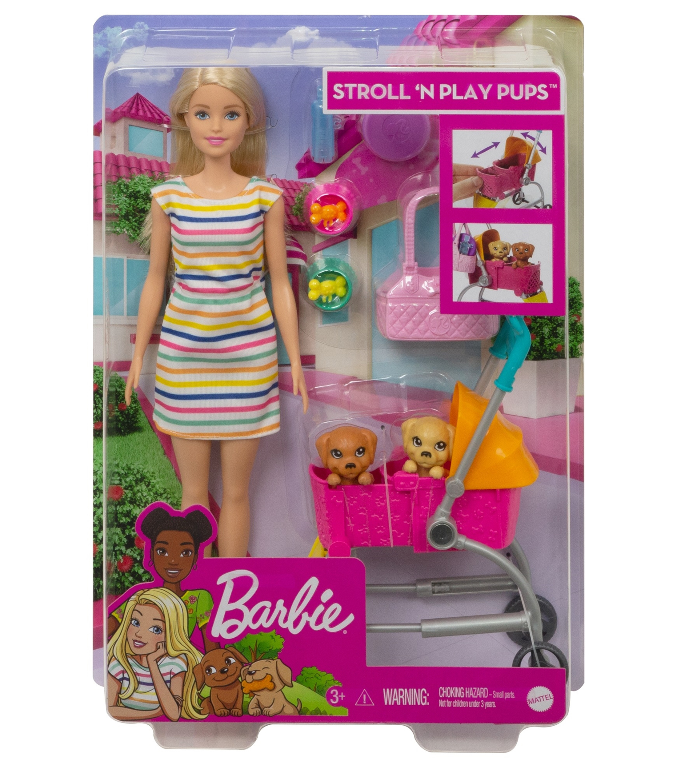 Barbie Barbie Carriola de Perritos Stroll 'n Play Pups - El Palacio de ...