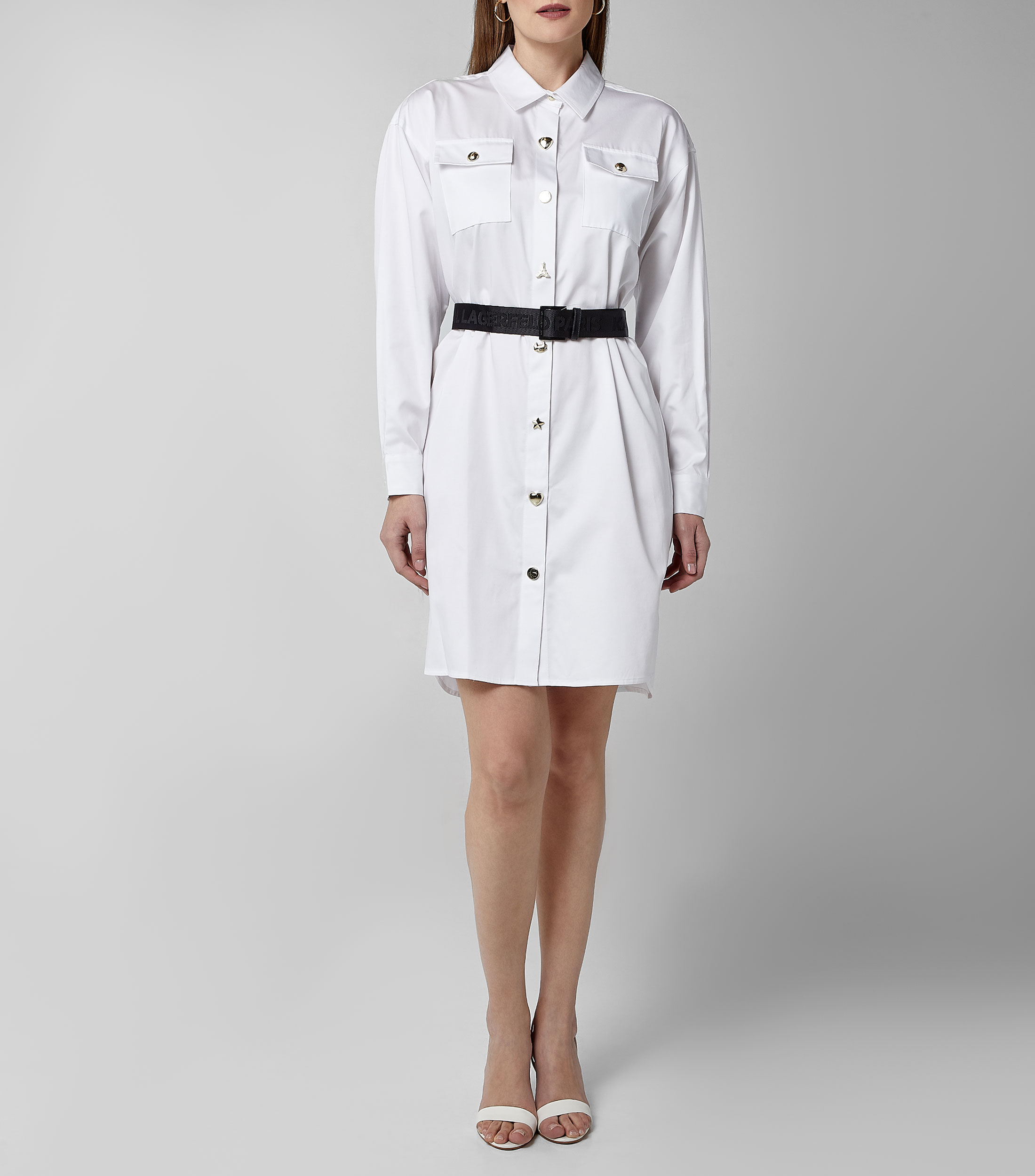 Karl Lagerfeld: Vestido Midi Manga Larga Estampado Mujer | El Palacio ...