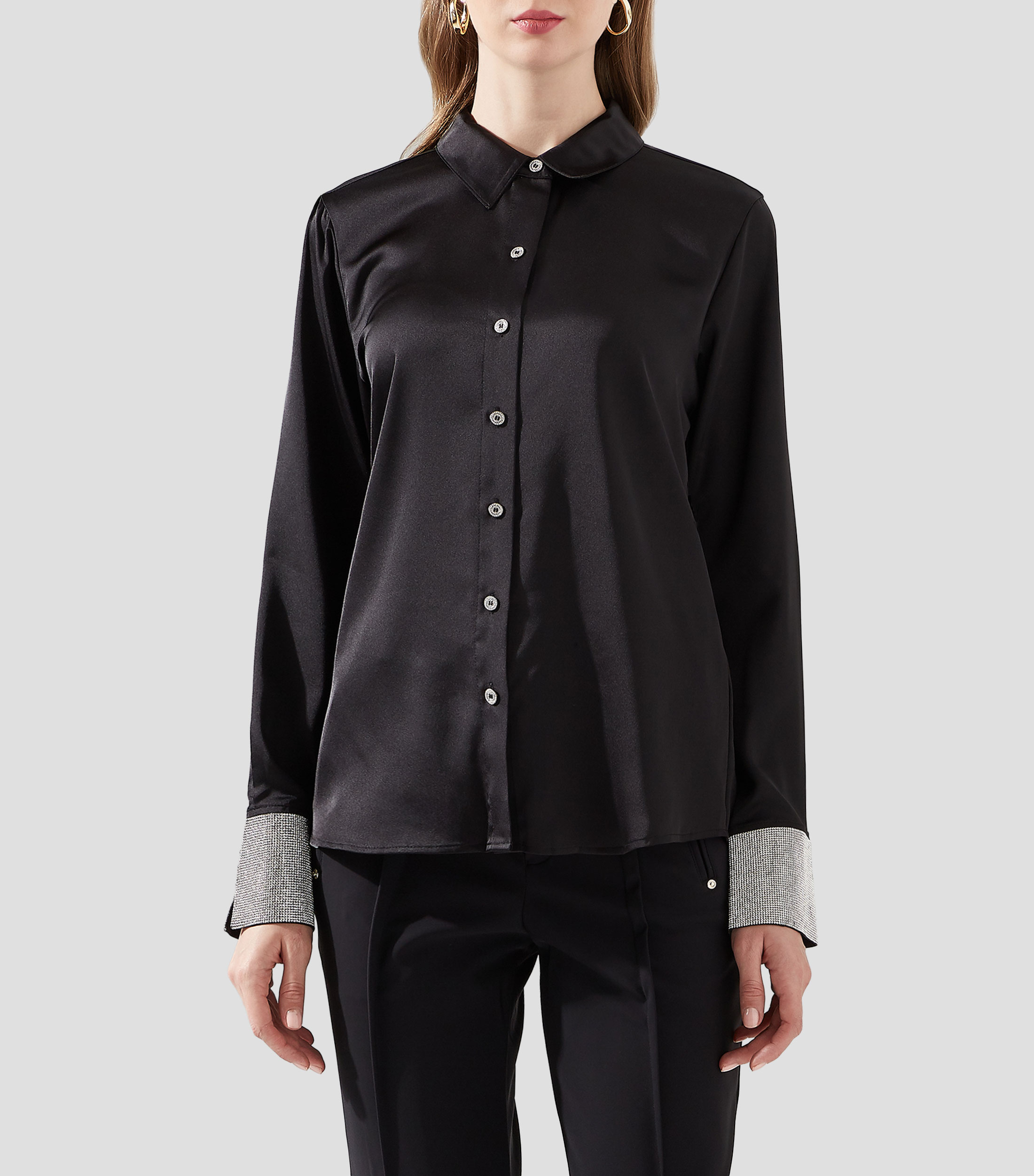 Karl Lagerfeld: Camisa lisa manga larga Mujer | El Palacio de Hierro
