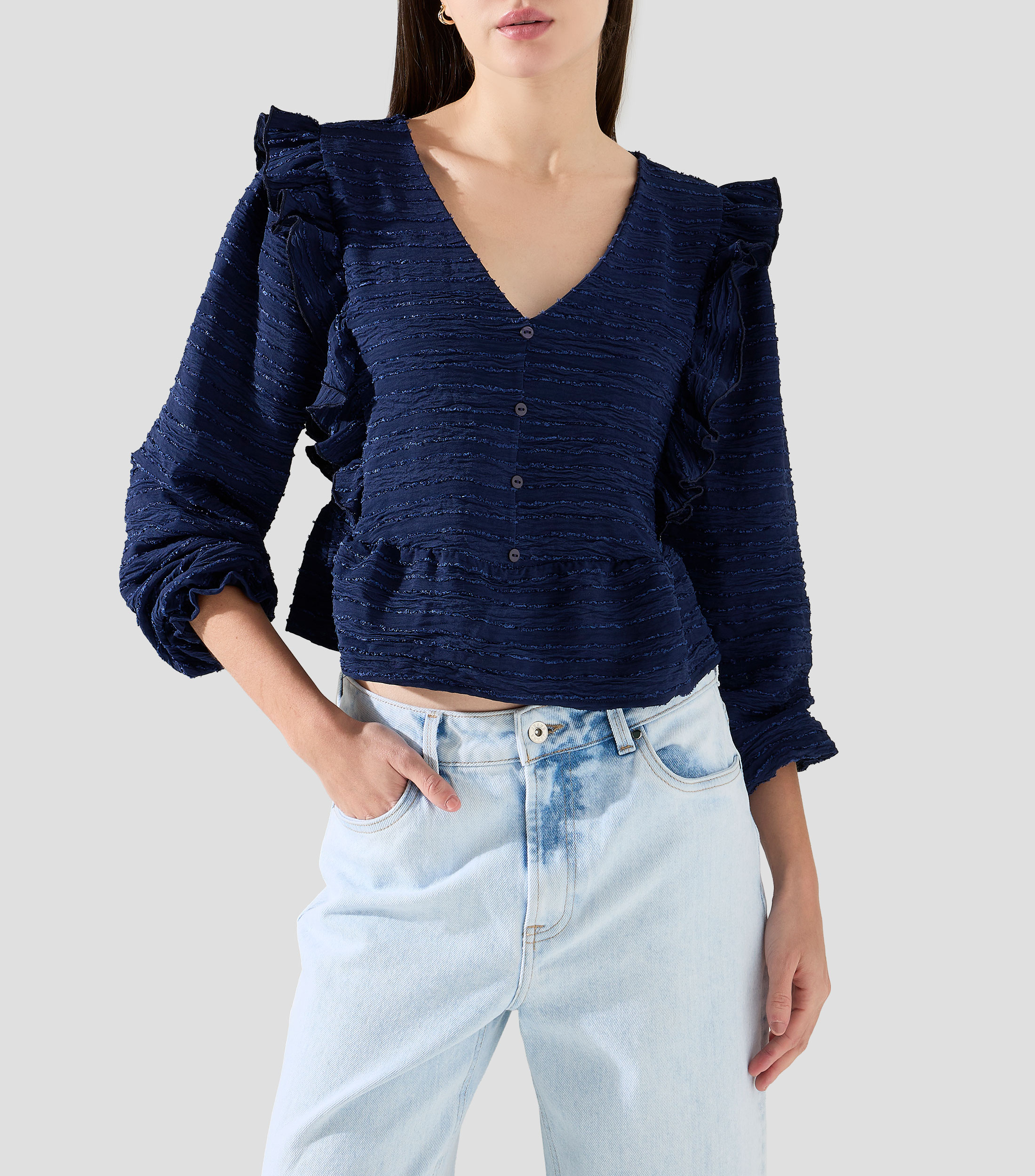 Catamaran Blusa con holanes y manga larga Mujer |El Palacio de Hierro