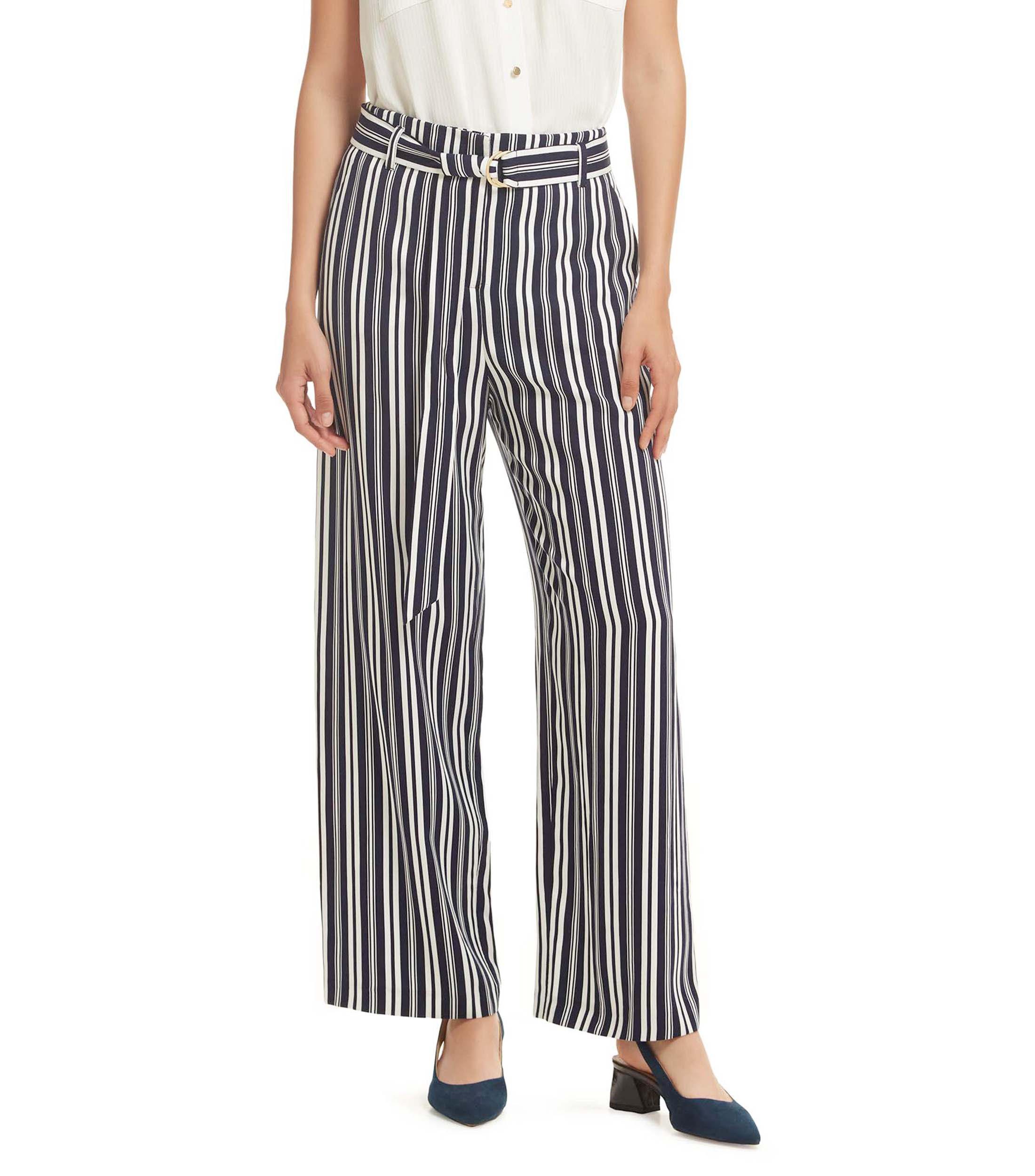 Julio: Pantalón estilo palazzo de rayas Mujer | El Palacio de Hierro