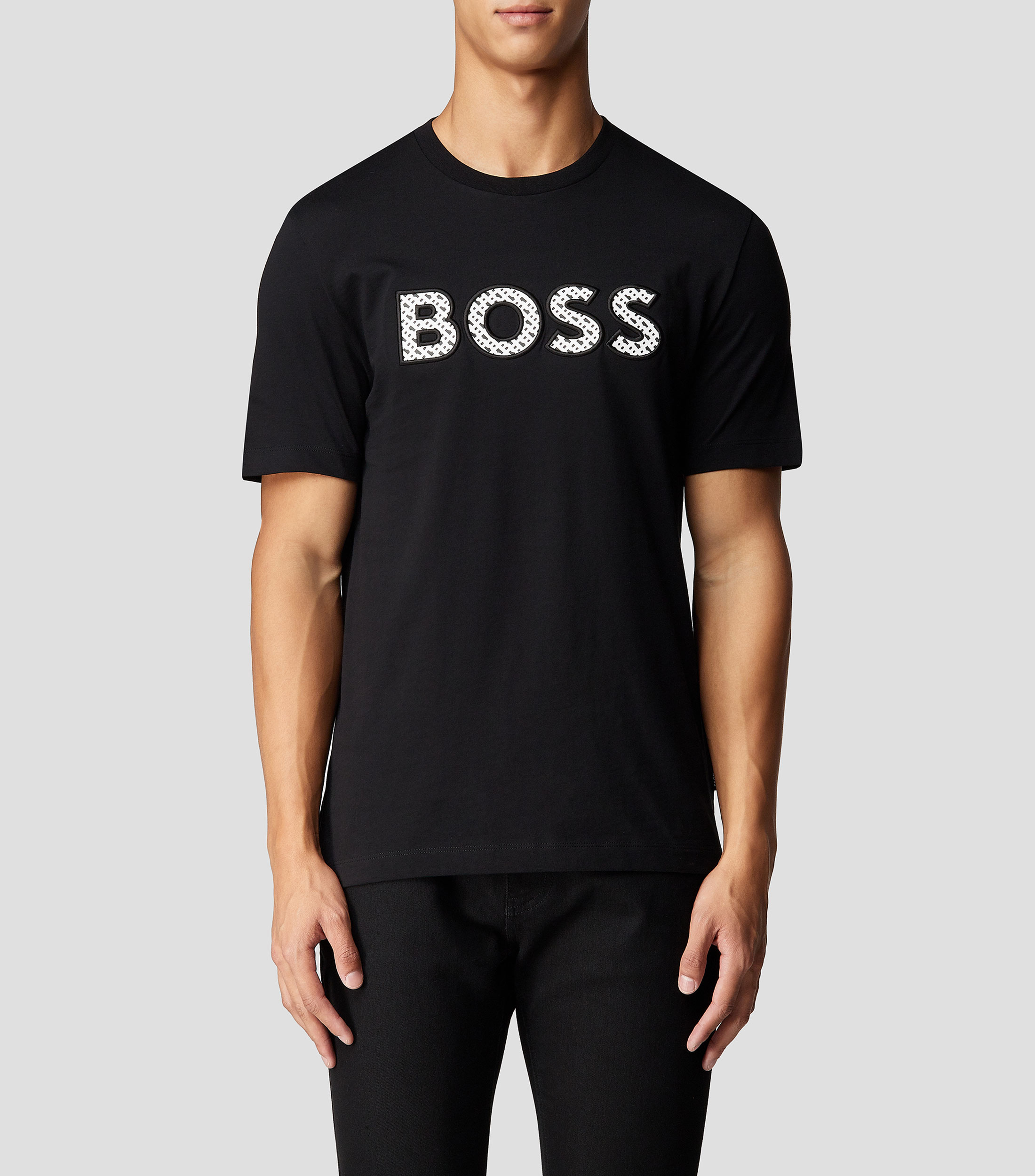 Boss: Playera de cuello redondo y manga corta con logo Hombre | El ...