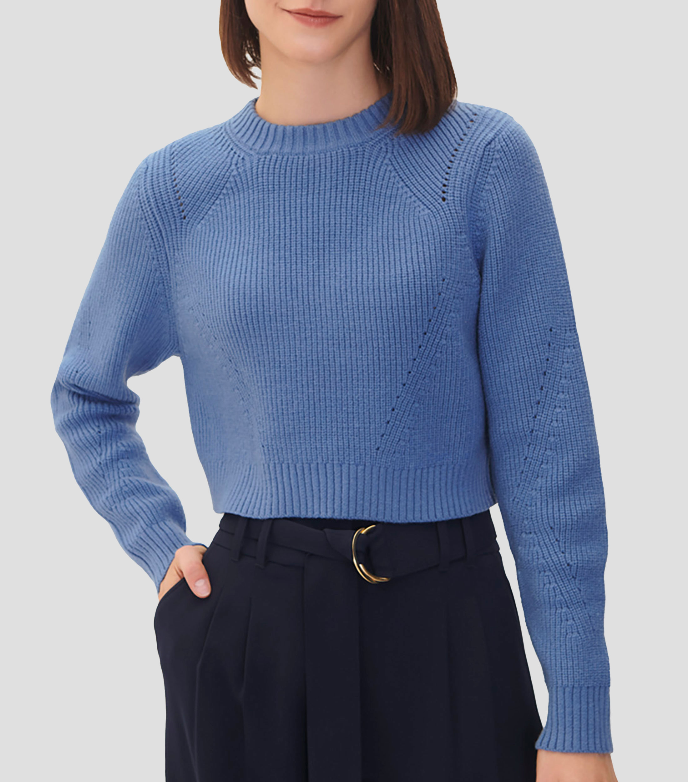 Julio Suéter Corto Tejido Azul Celeste Mujer - El Palacio de Hierro