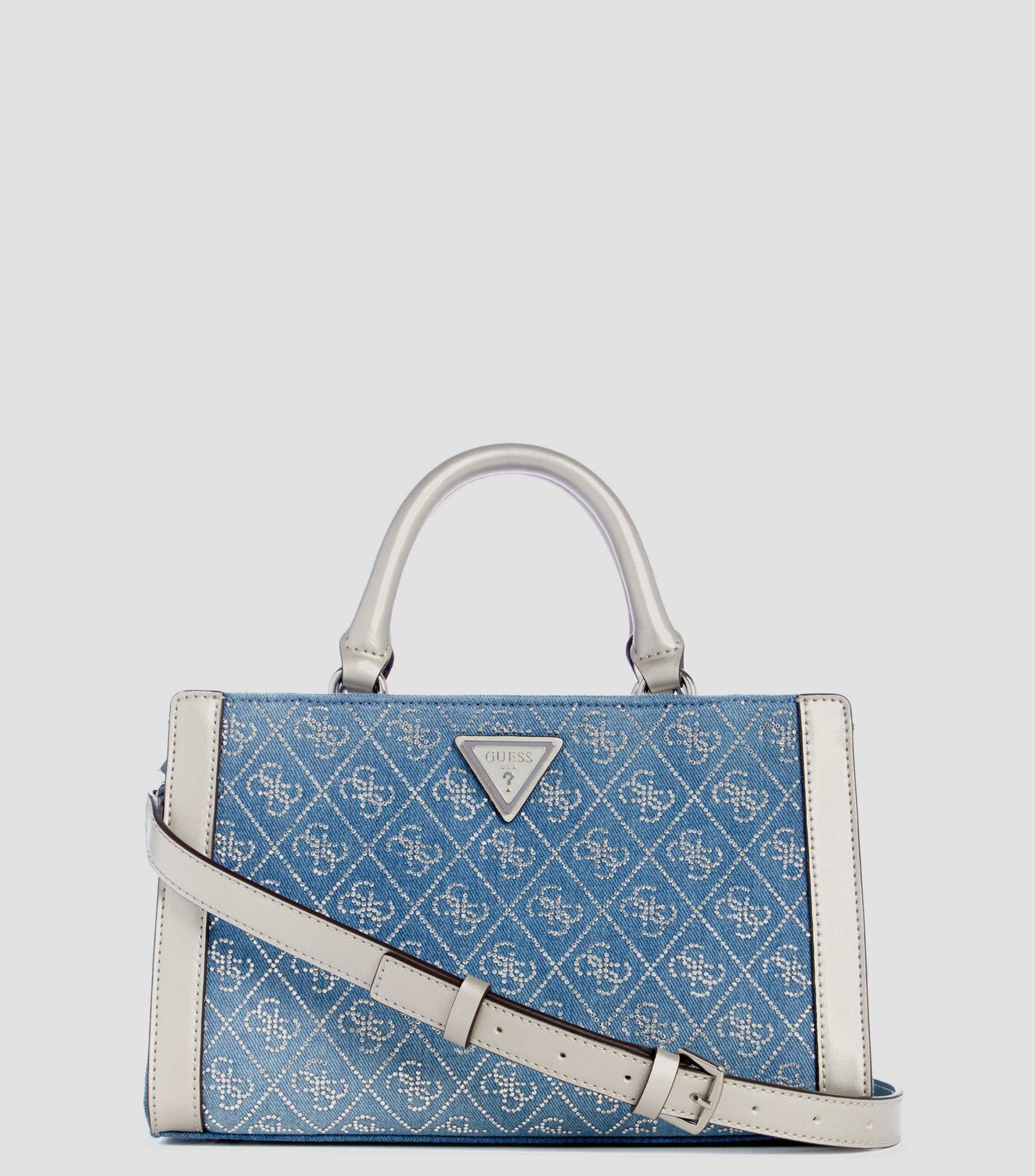 Guess: Bolso mini satchel azul Dili texturizado Mujer | El Palacio de ...