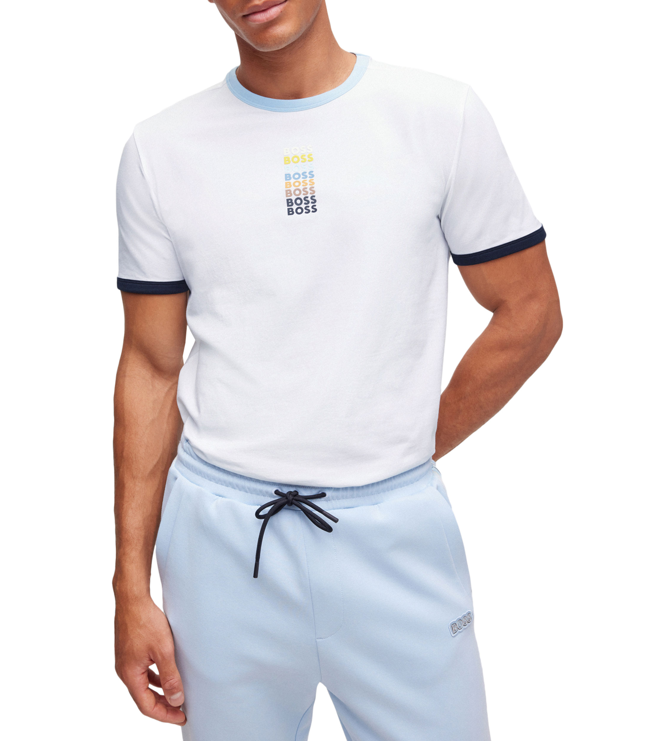 Boss Playera BOSS en algodón elástico con logos Hombre - El Palacio de ...