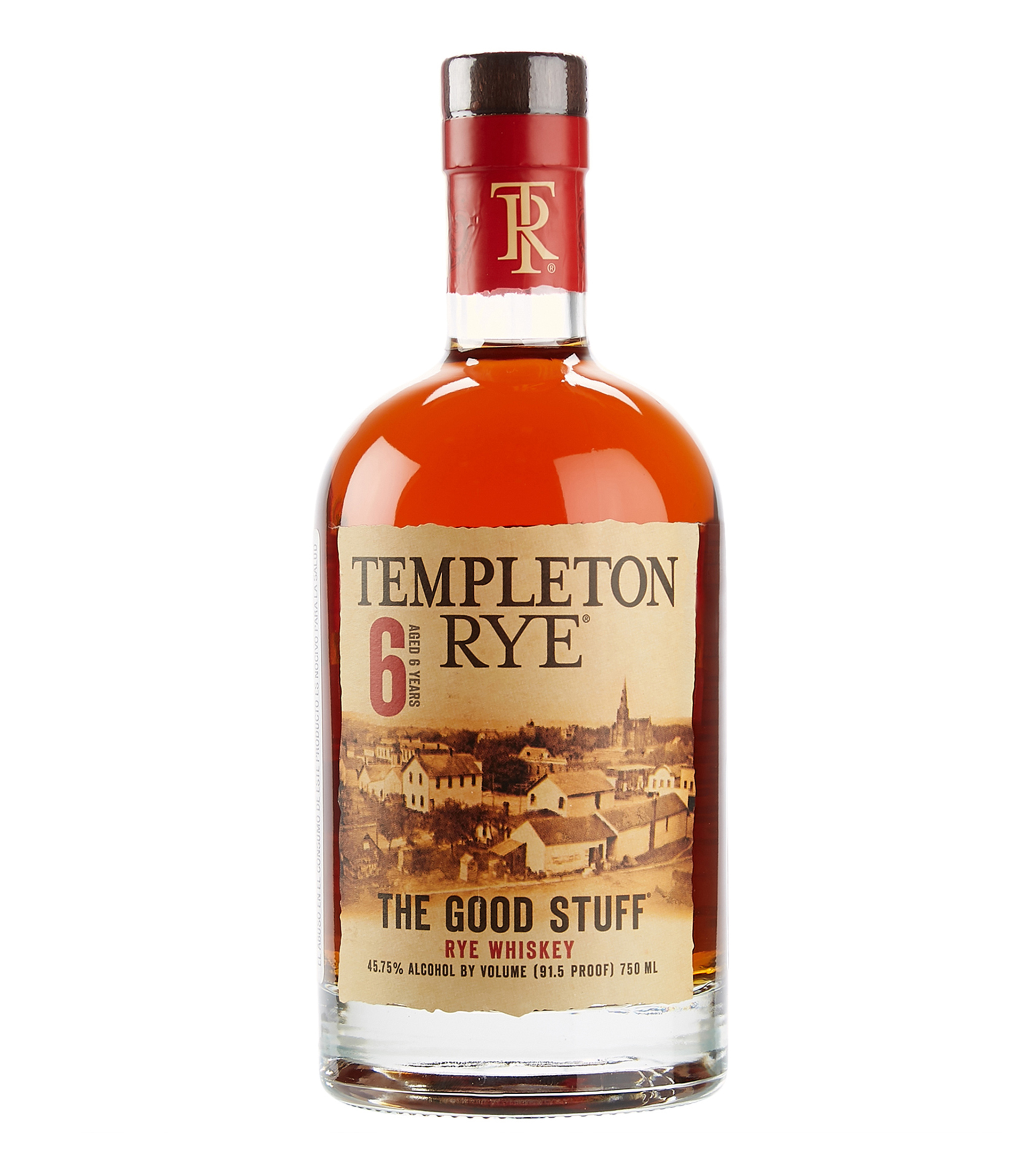 Templeton Rye Whiskey Templeton Rye 6 Years, 750 ml - El Palacio de Hierro