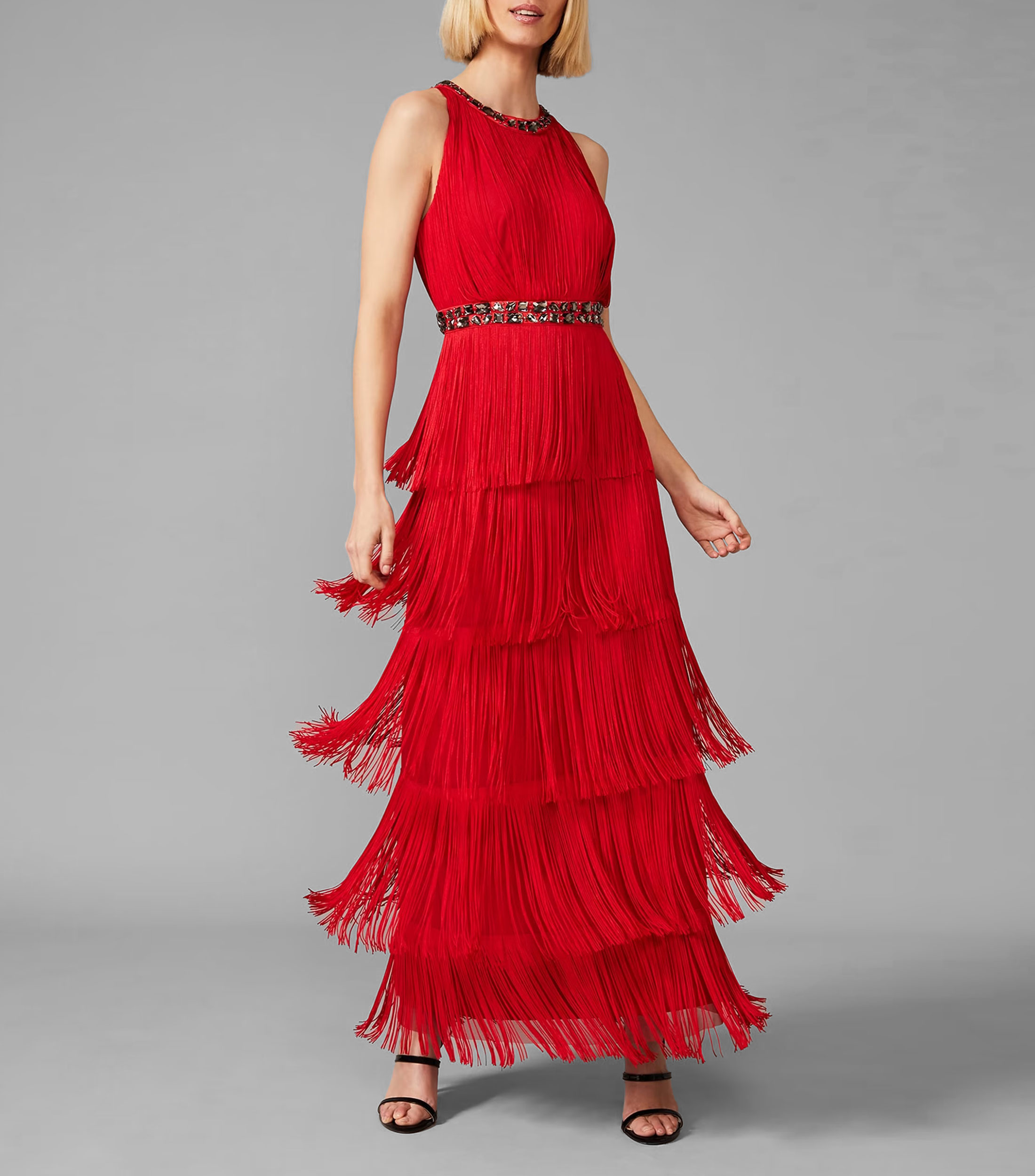 Phase Eight: Vestido maxi con flequillos Albertina Mujer | El Palacio ...