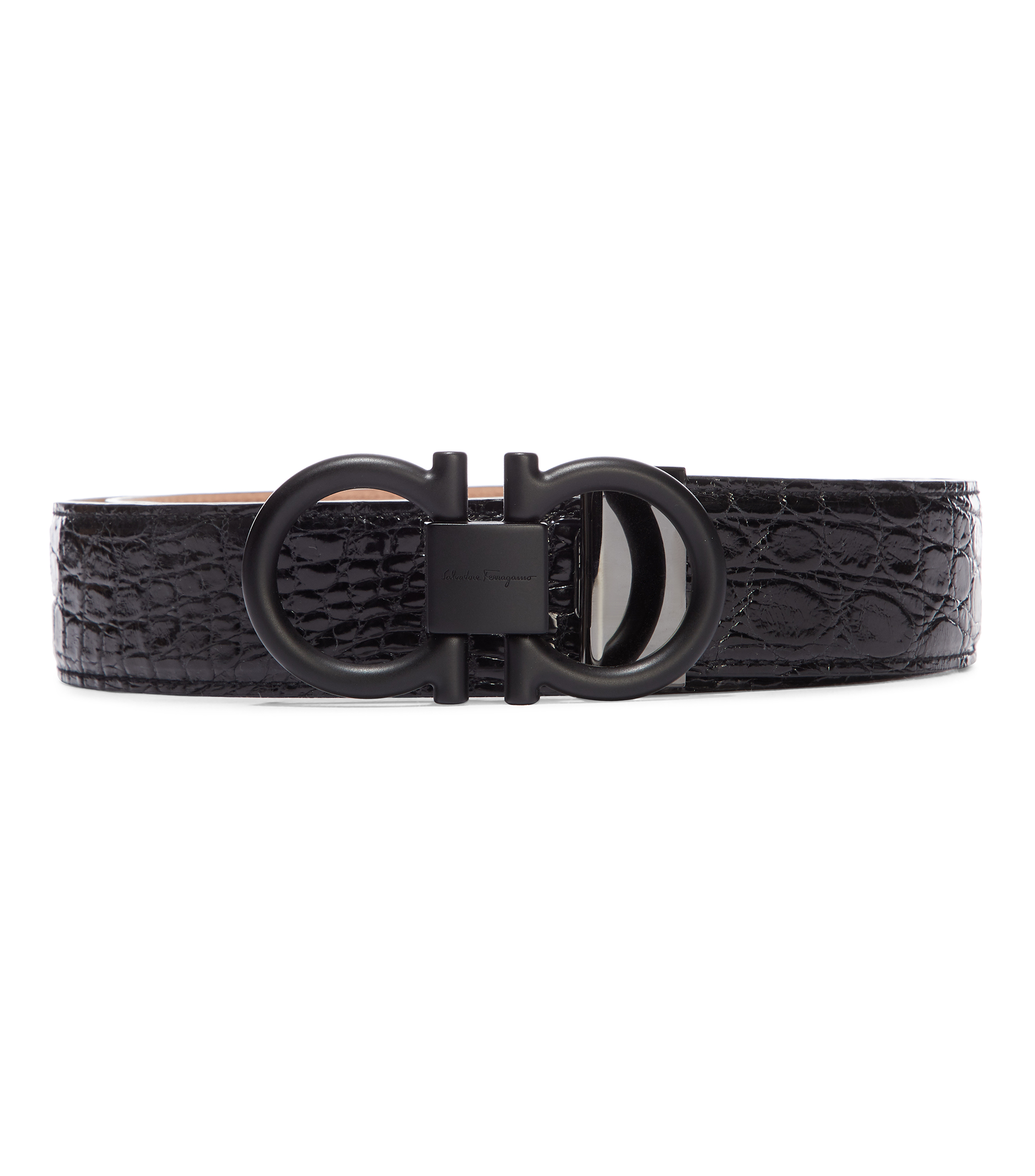 Salvatore Ferragamo Cinturón de piel texturizada Gancini Hombre - El ...