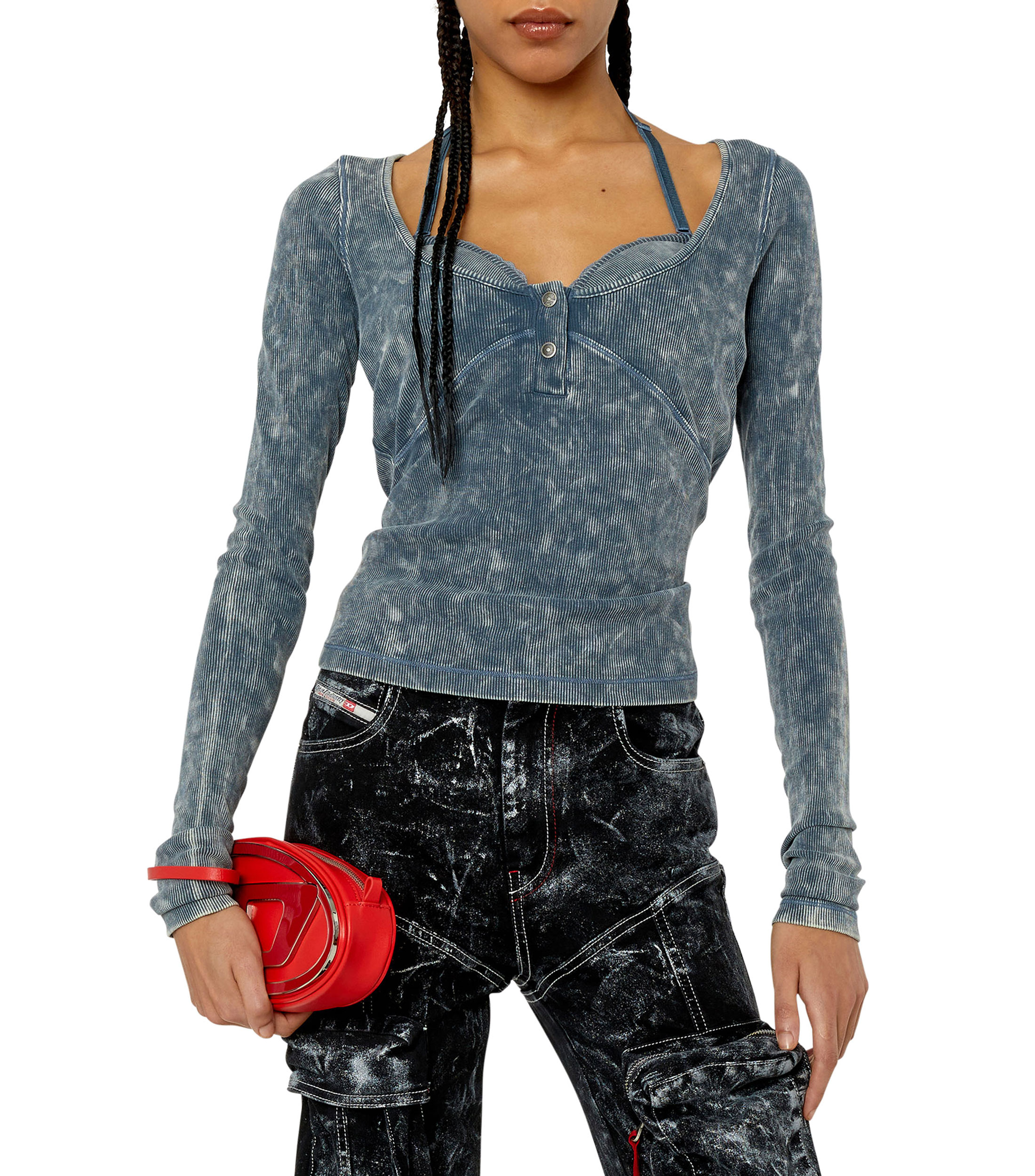 Diesel Blusa Diesel con manga larga; Blusa hecha de tejido de algodón ...