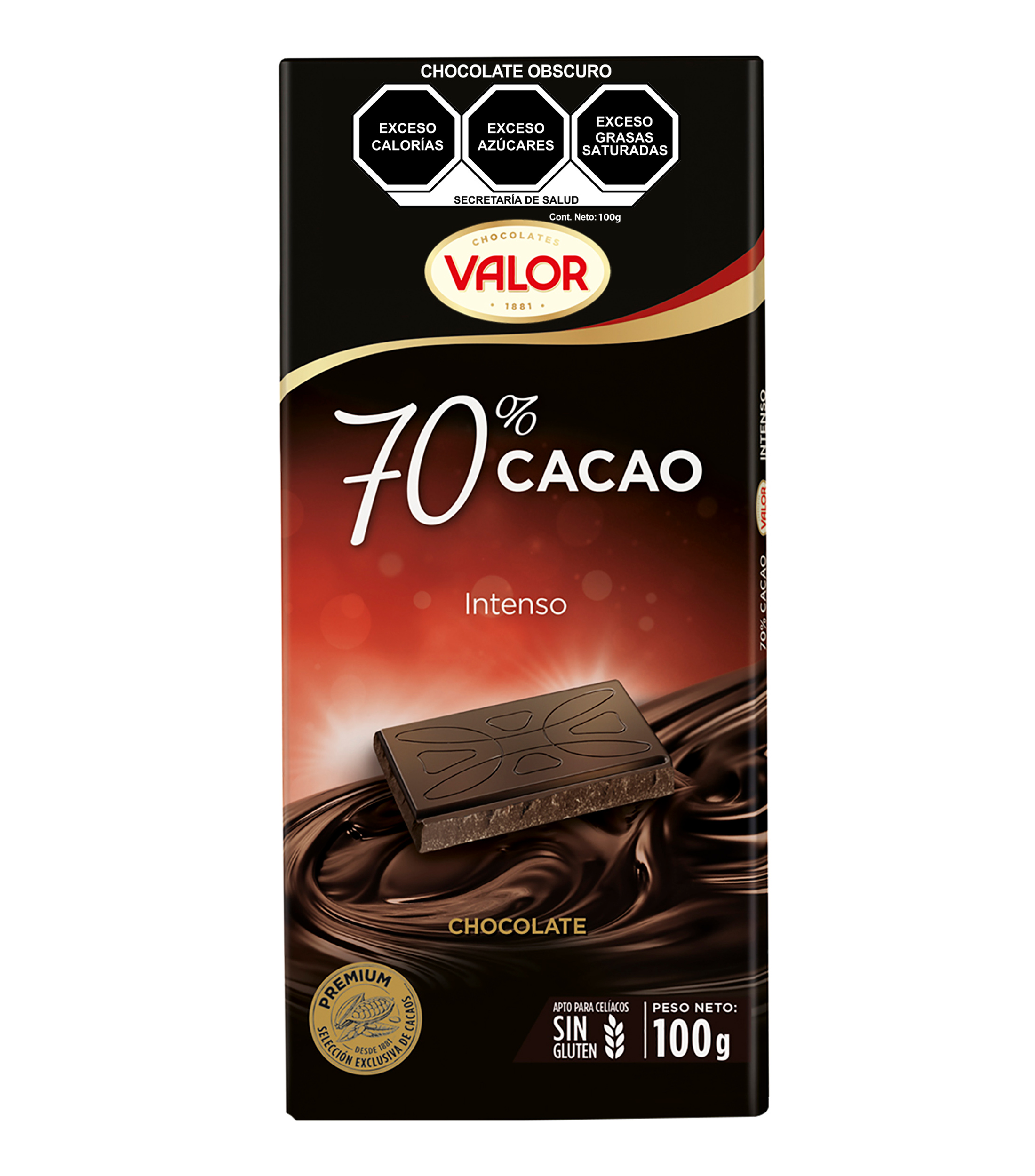 Valor Chocolate Amargo 70% Dark, 100 g - El Palacio de Hierro