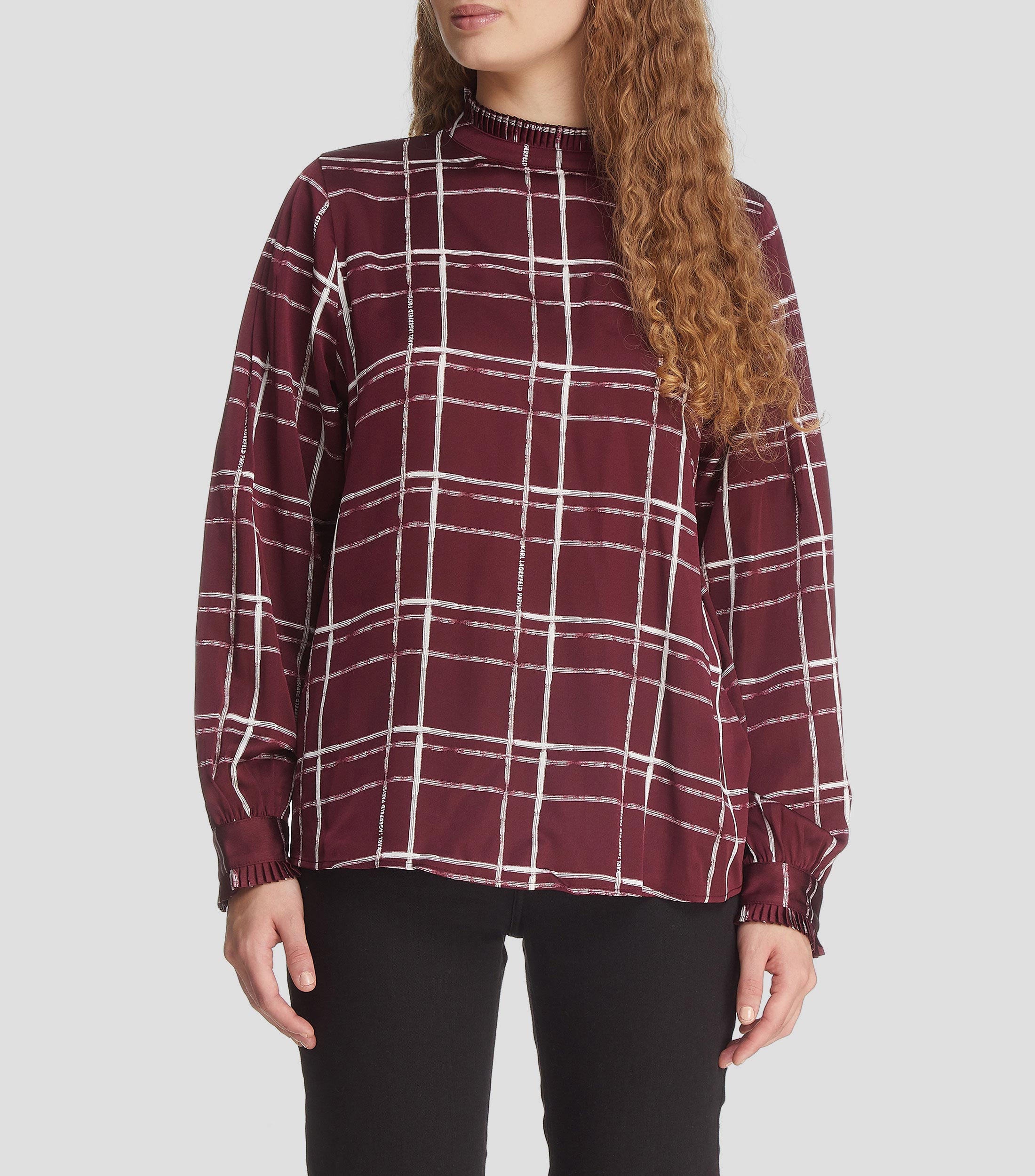 Karl Lagerfeld: Blusa con cuadros y manga larga Mujer | El Palacio de ...